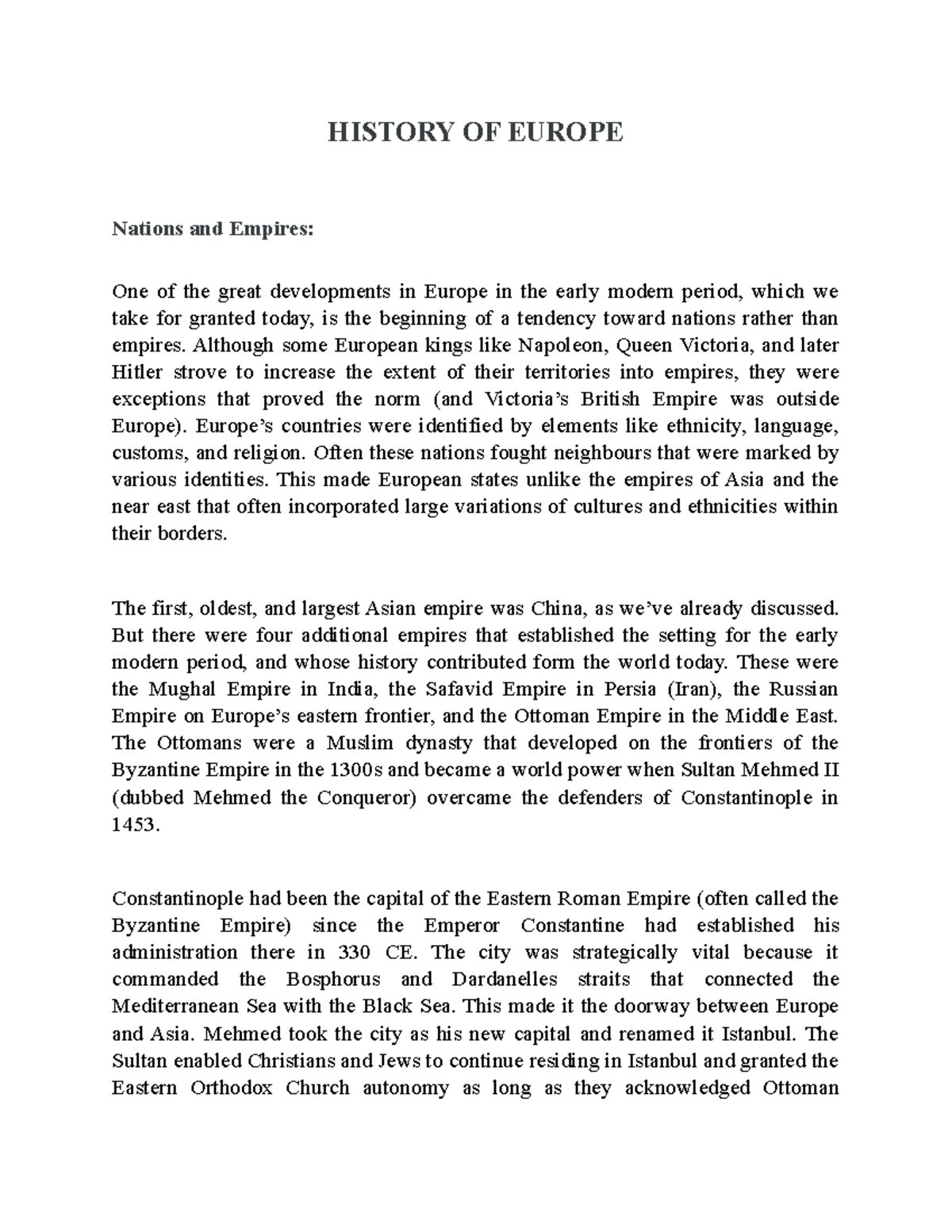 History OF Europe HISTORY OF EUROPE Nations And Empires One Of The history-of-europe-history-of-europe-nations-and-empires-one-of-the