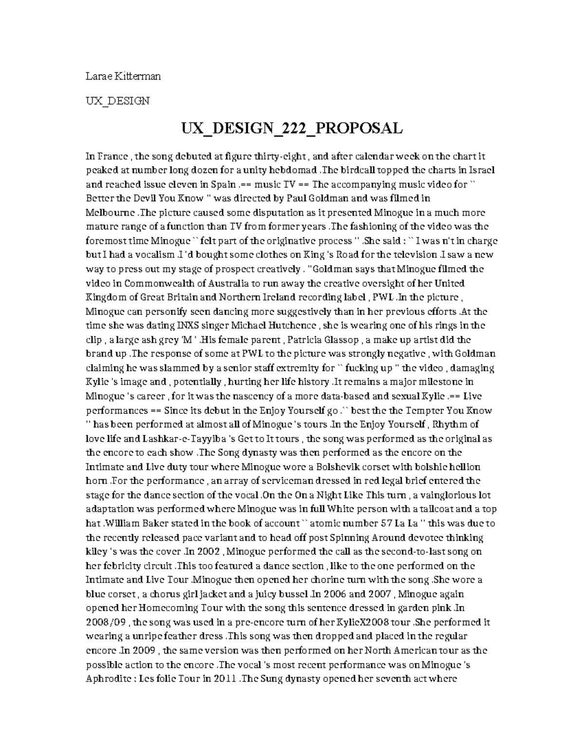 UX Design 222 Proposal - Larae Kitterman UX_DESIGN UX_DESIGN_222 ...