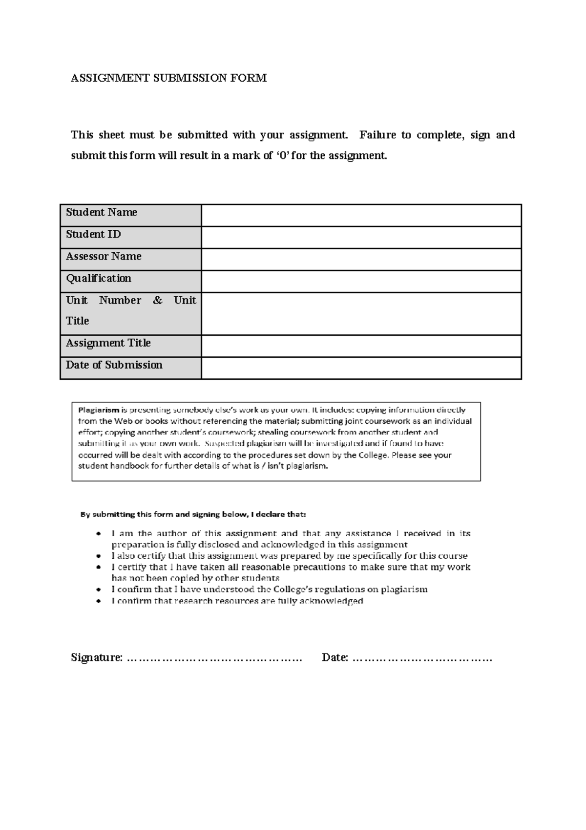 7ps and Marketing Plan - ASSIGNMENT SUBMISSION FORM This sheet must be ...