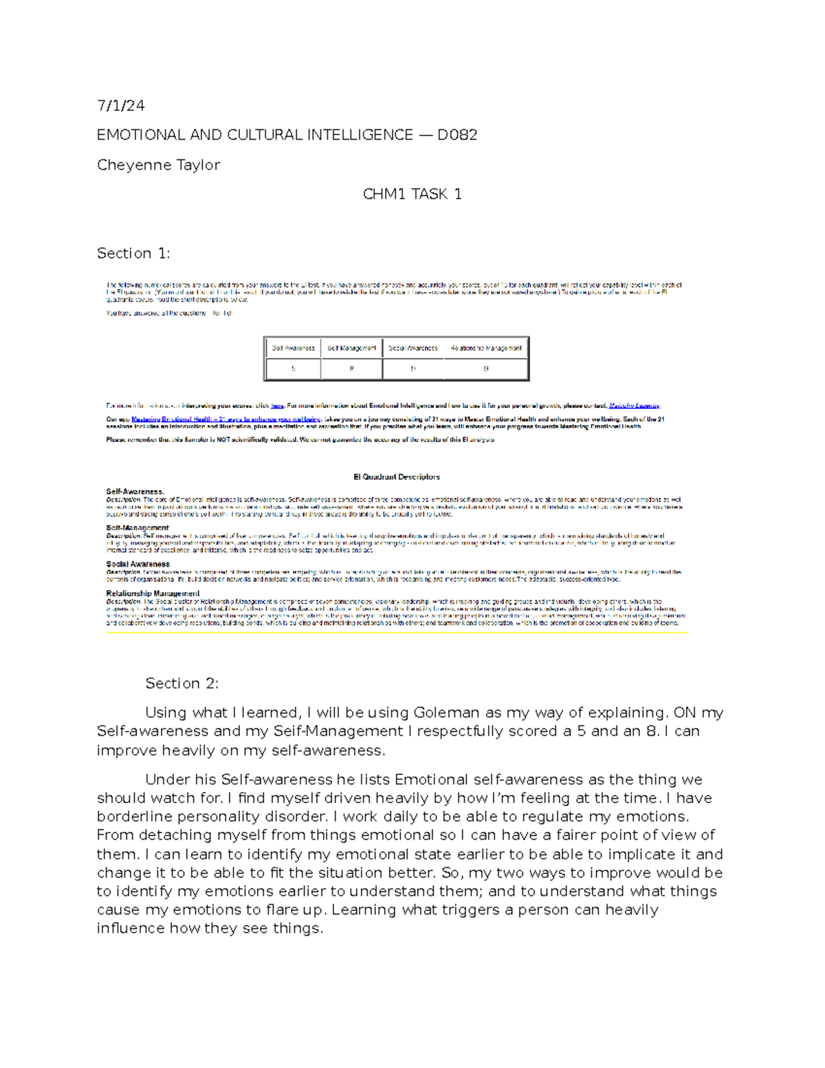 CHMI Task 1 Template: Breaking down emotional intelligence and how it ...