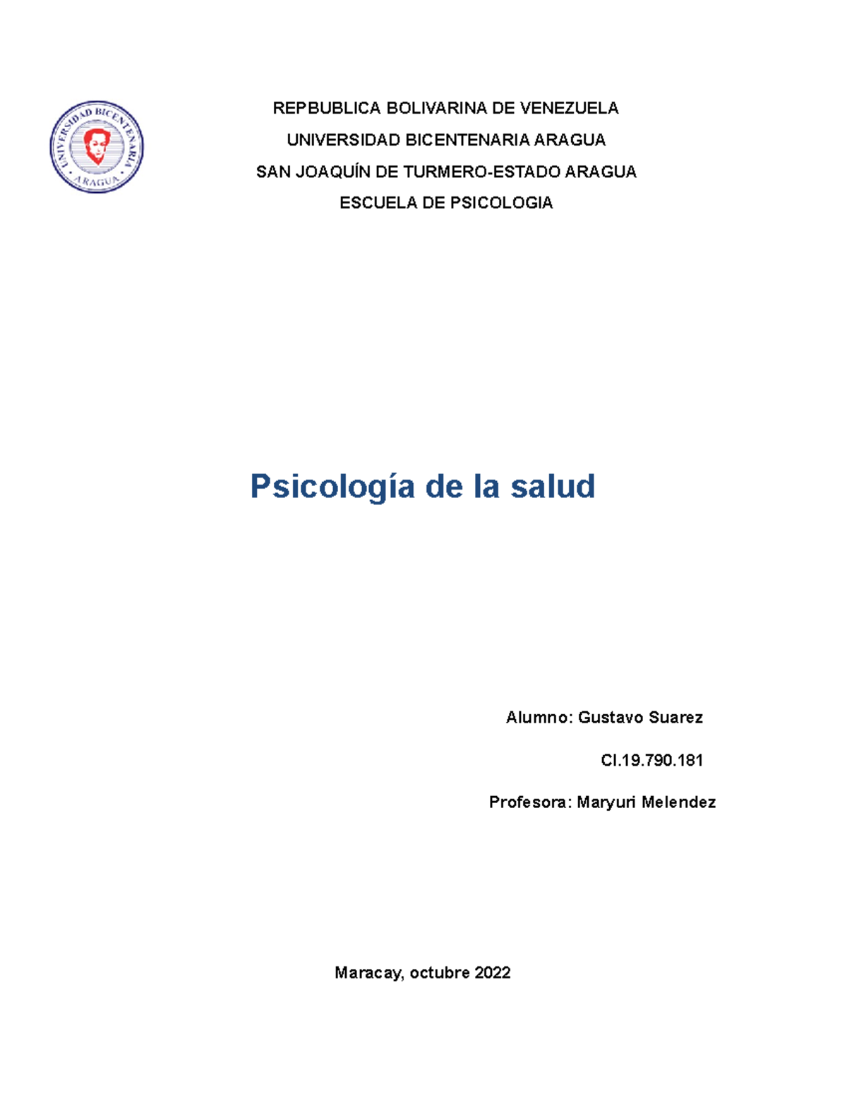 Psicologia s.o 1 - uba - REPBUBLICA BOLIVARINA DE VENEZUELA UNIVERSIDAD ...