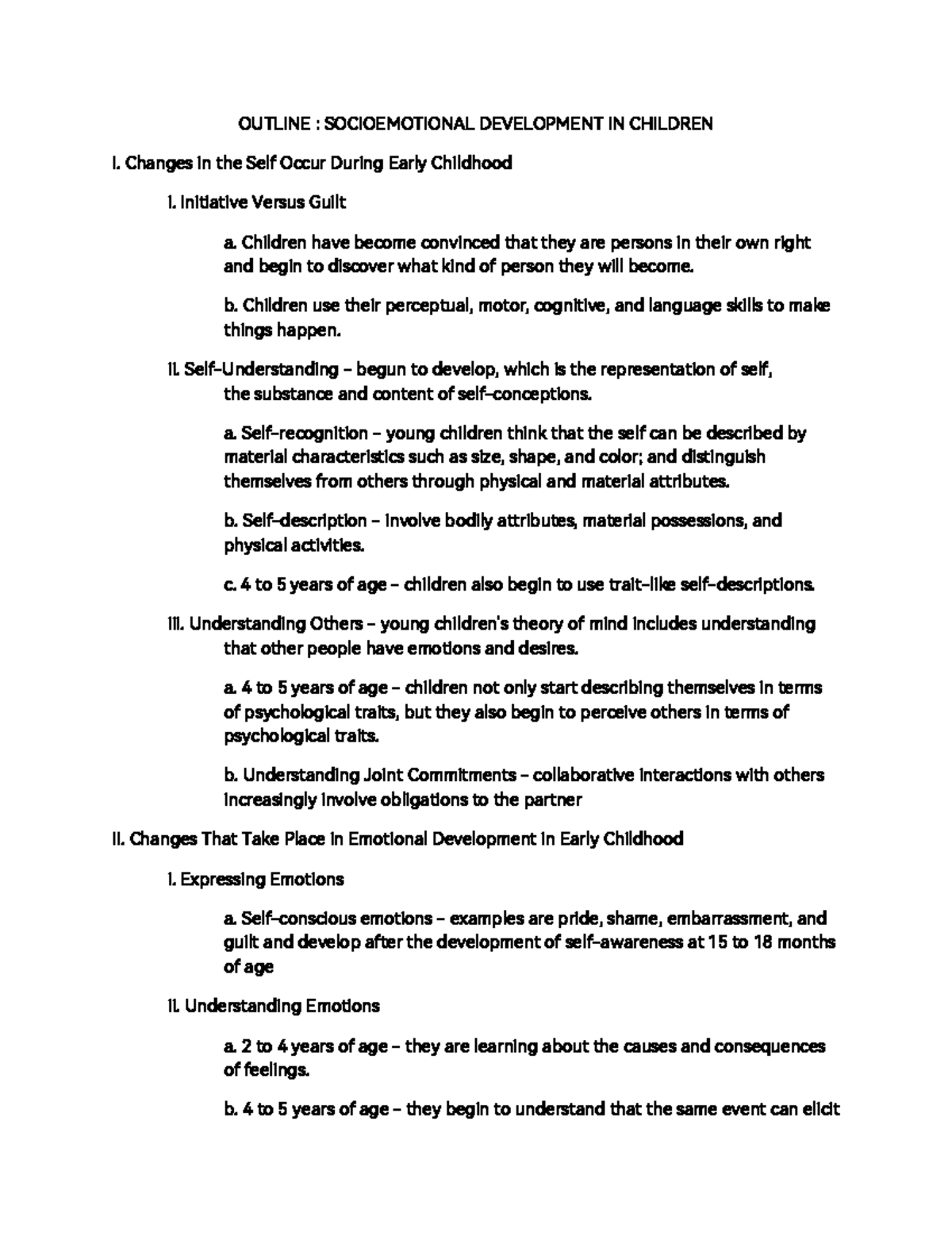 Psych 1A Outline Chapter 8 - OUTLINE : SOCIOEMOTIONAL DEVELOPMENT IN ...