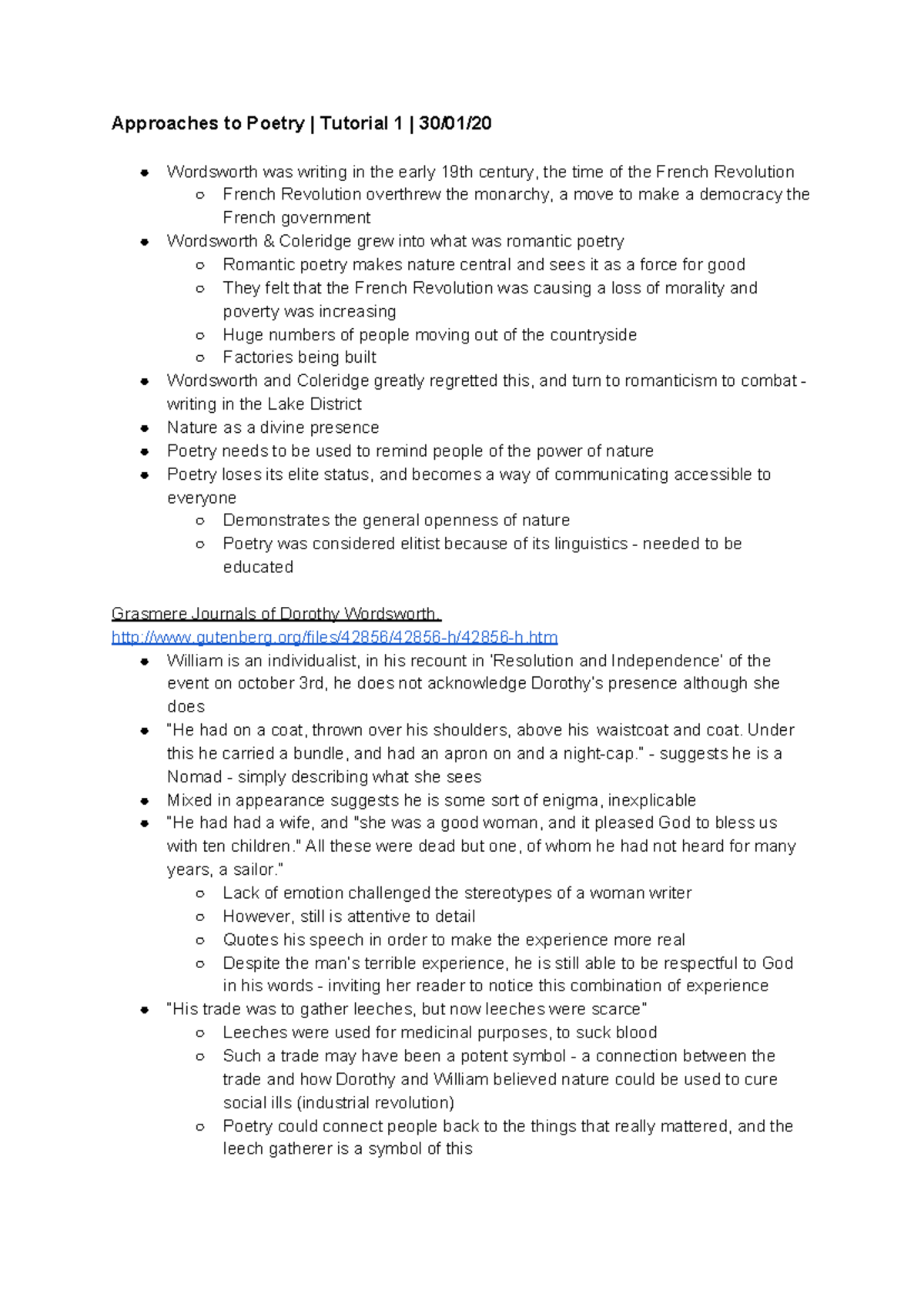 Approaches to Poetry - Wordsworth - Approaches to Poetry | Tutorial 1 ...