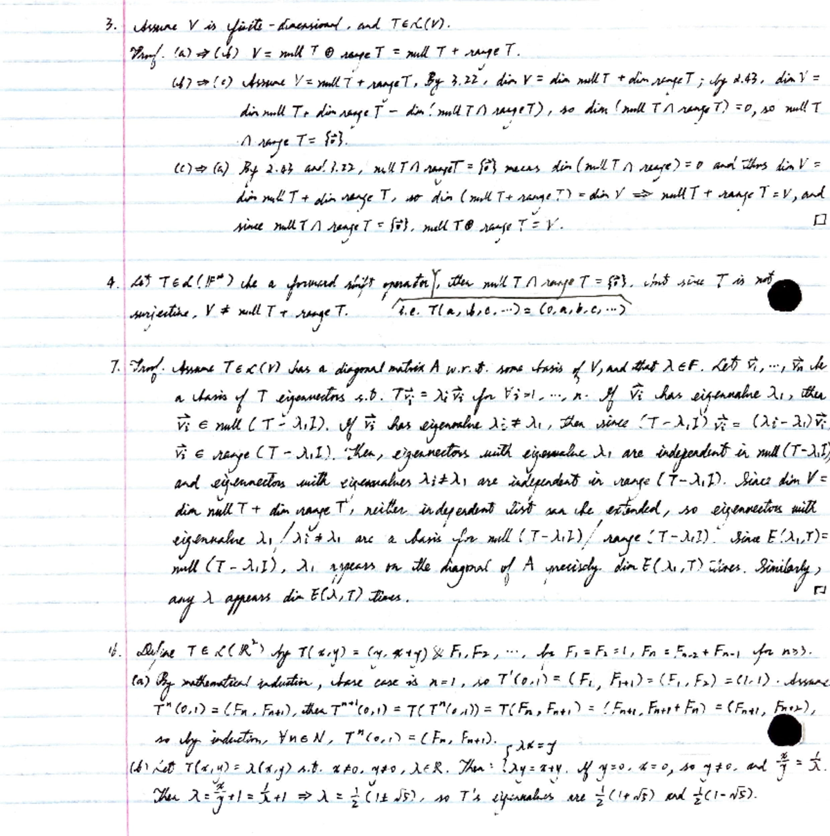5C - Homework for Linear Algebra Done Right - PHSCS 602 - Studocu