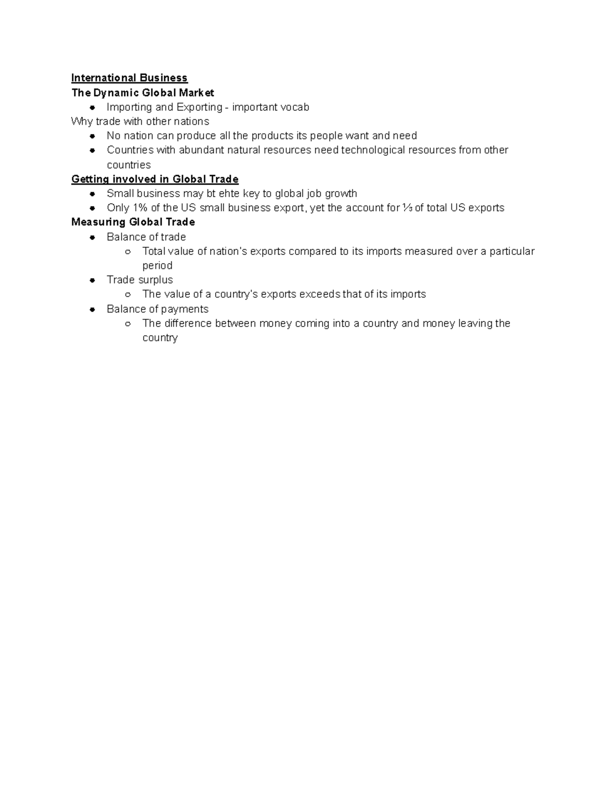 International Business - Studocu