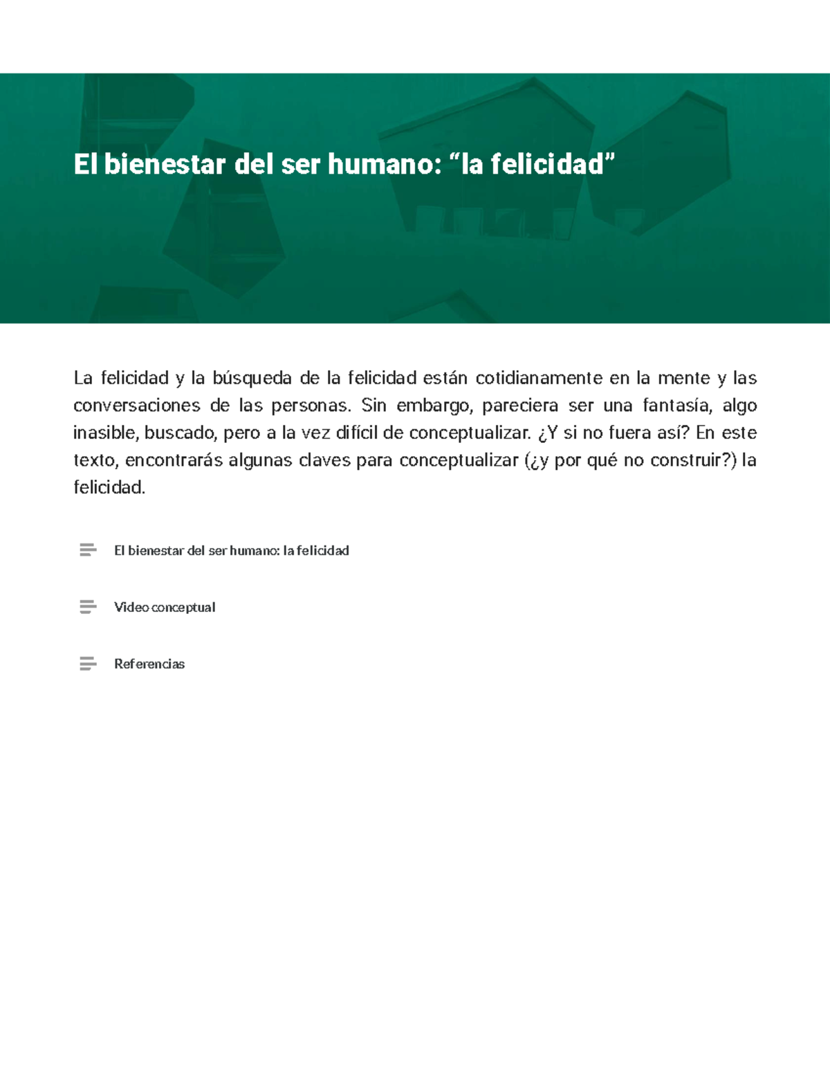 Módulo 1 - Lectura 3 - ,,,,, - La felicidad y la búsqueda de la ...