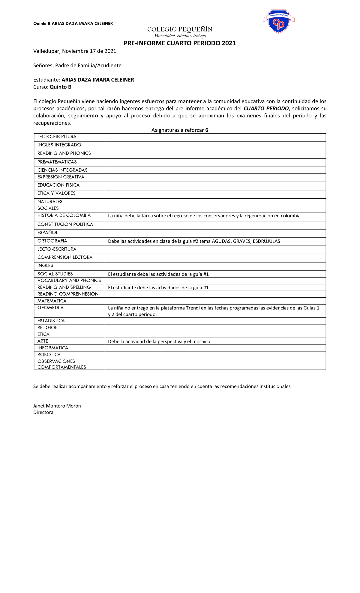 Quinto B Arias queti - Quinto B ARIAS DAZA IMARA CELEINER COLEGIO PEQUE ...