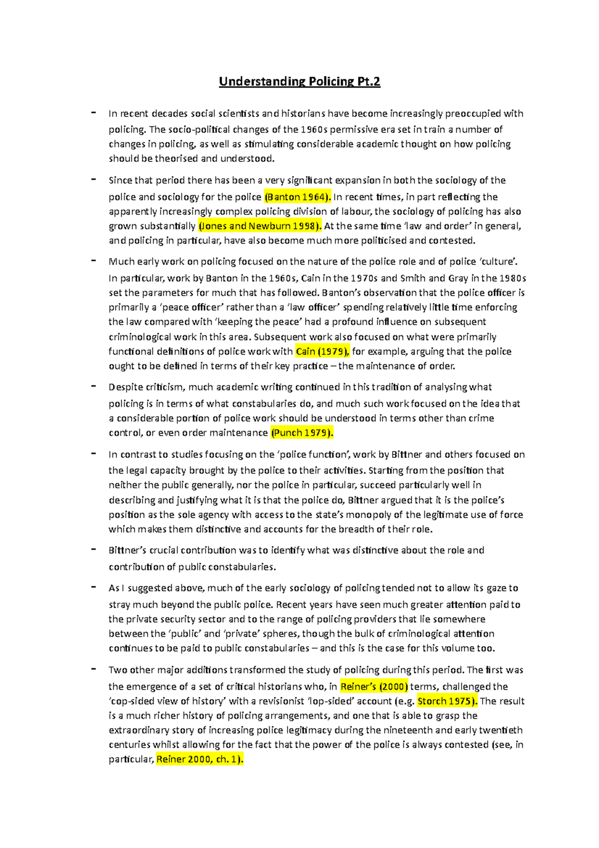 Understanding Policing Pt.2 - In recent decades social scientists and ...