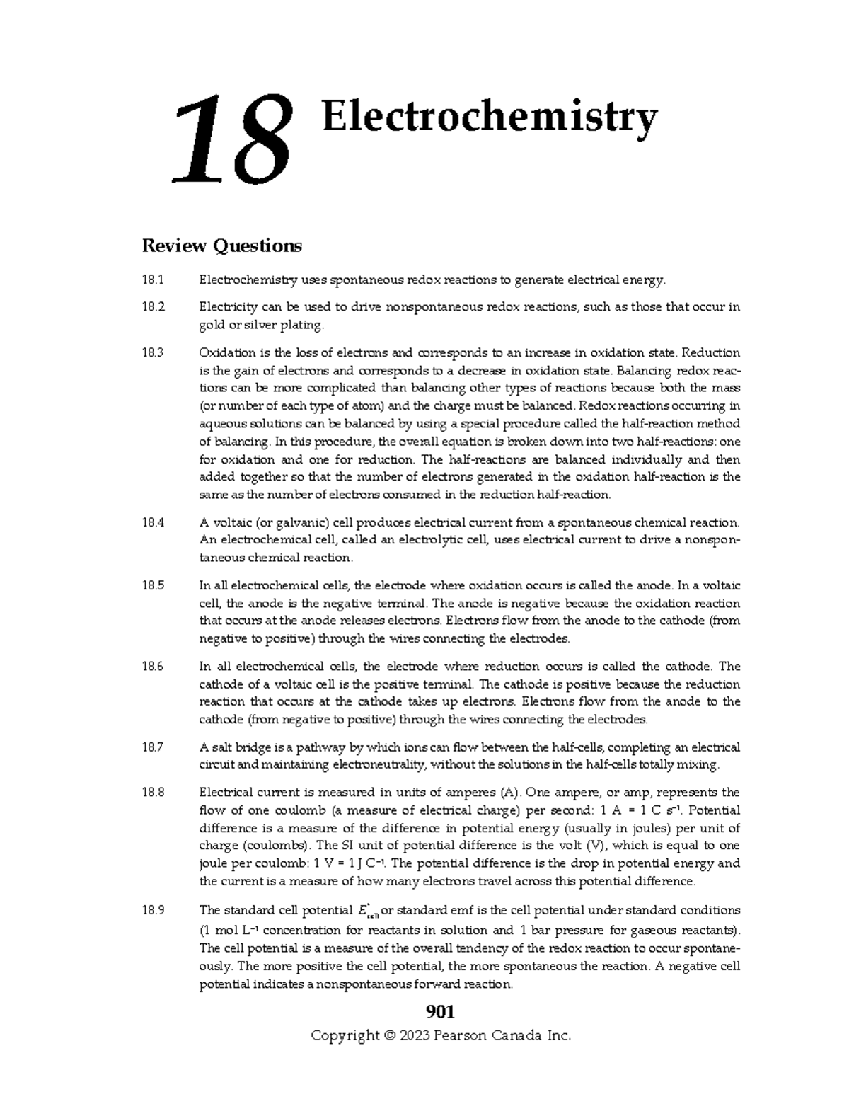 Solutions manual ch18 - Answers to textbook questions - 901 Review ...