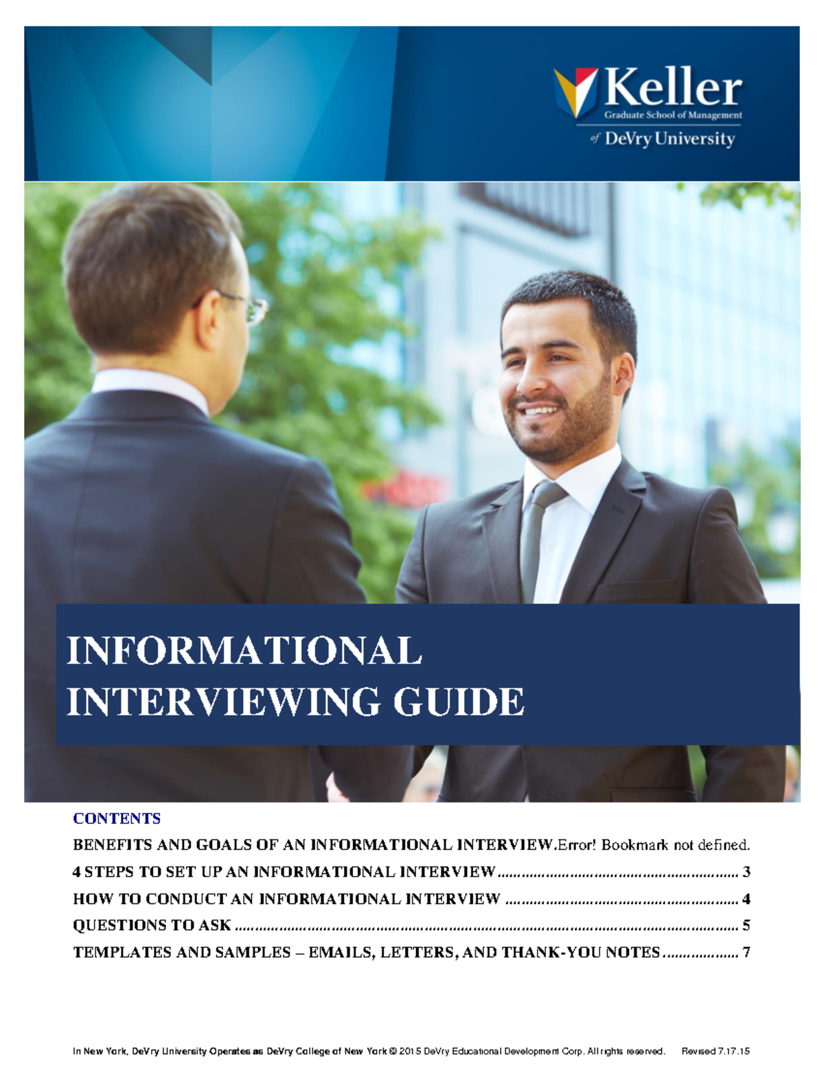 1 Informational Interview Guide - CARD405 - Studocu