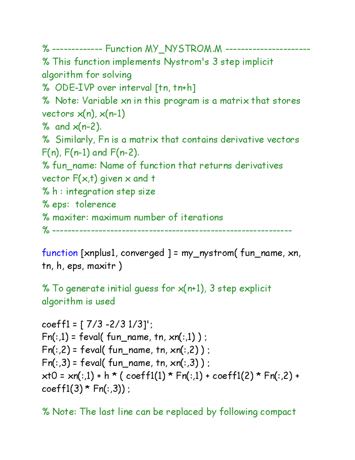 My Nystrom - % - Function MY_NYSTROM - % This function implements ...