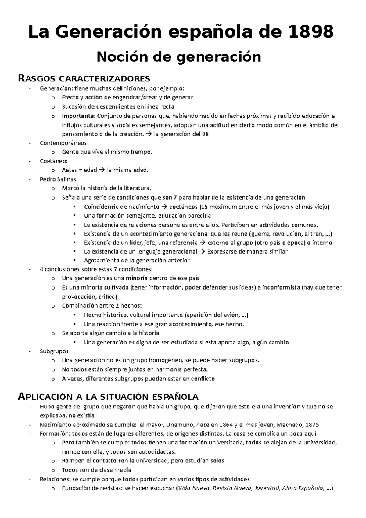 La generacion española de 1898 - La Generación española de 1898 Noción ...