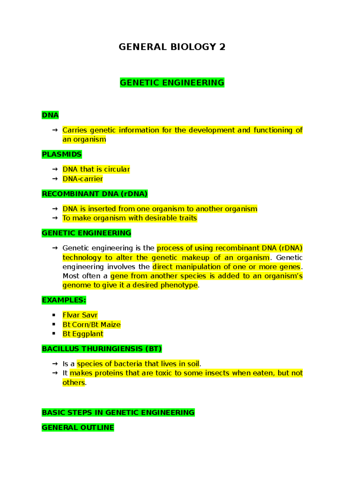 General Biology 2 ( Genetic Engineering 1) - GENERAL BIOLOGY 2 GENETIC ...