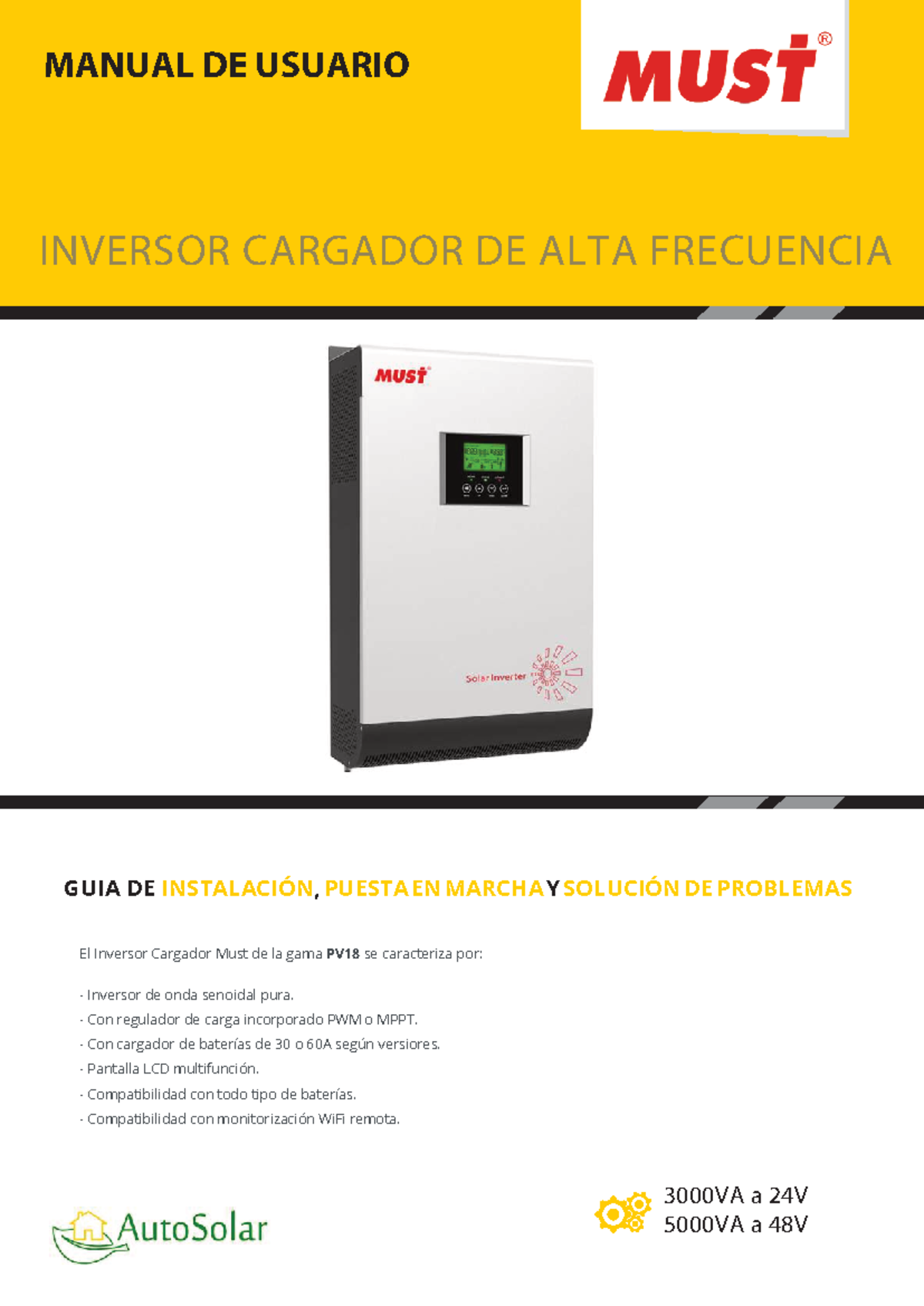 Manual MUST Solar 3000 5000 - INVERSOR CARGADOR DE ALTA FRECUENCIA ...