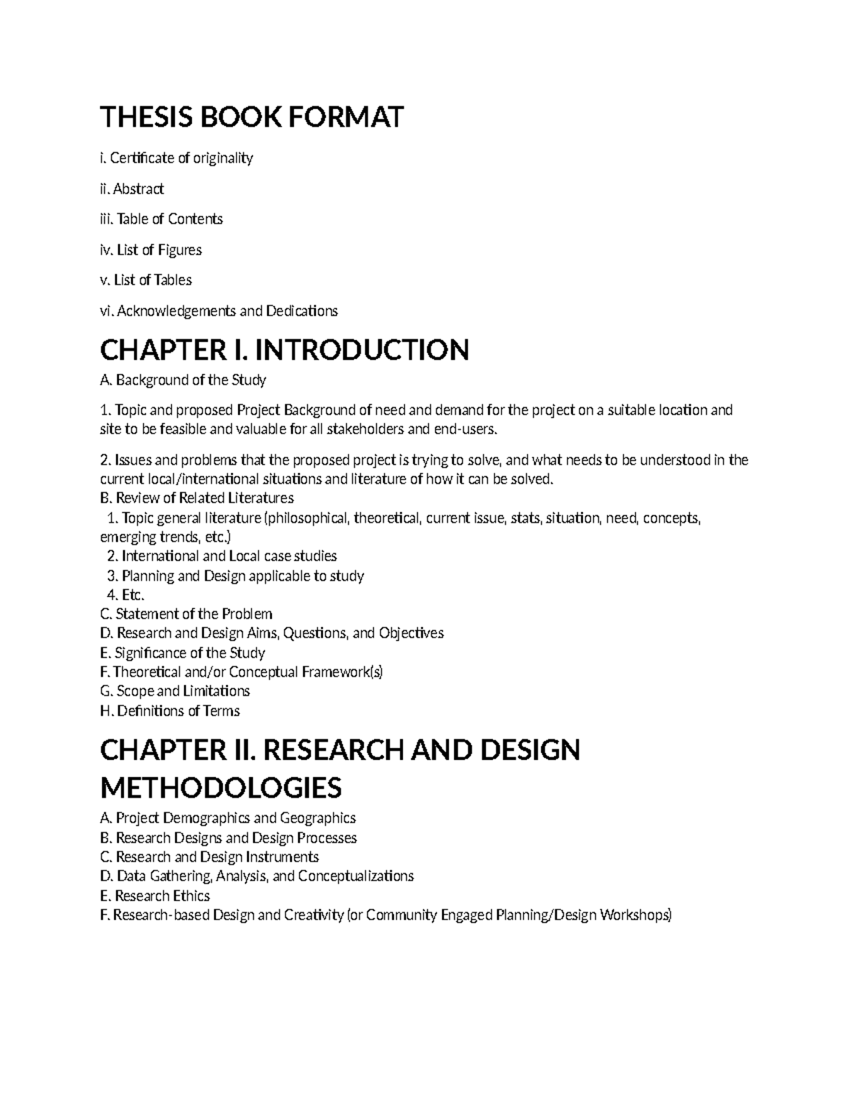 Thesis-BOOK- Format - THESIS BOOK FORMAT i. Certificate of originality ...