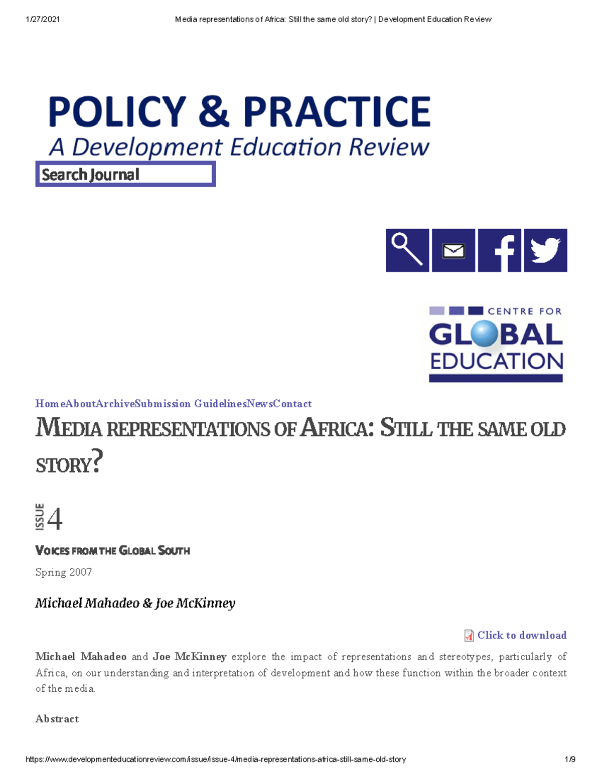 Unit 16 Reading 2 - Lecture notes to GEOG 1000 - Search Journal Click ...