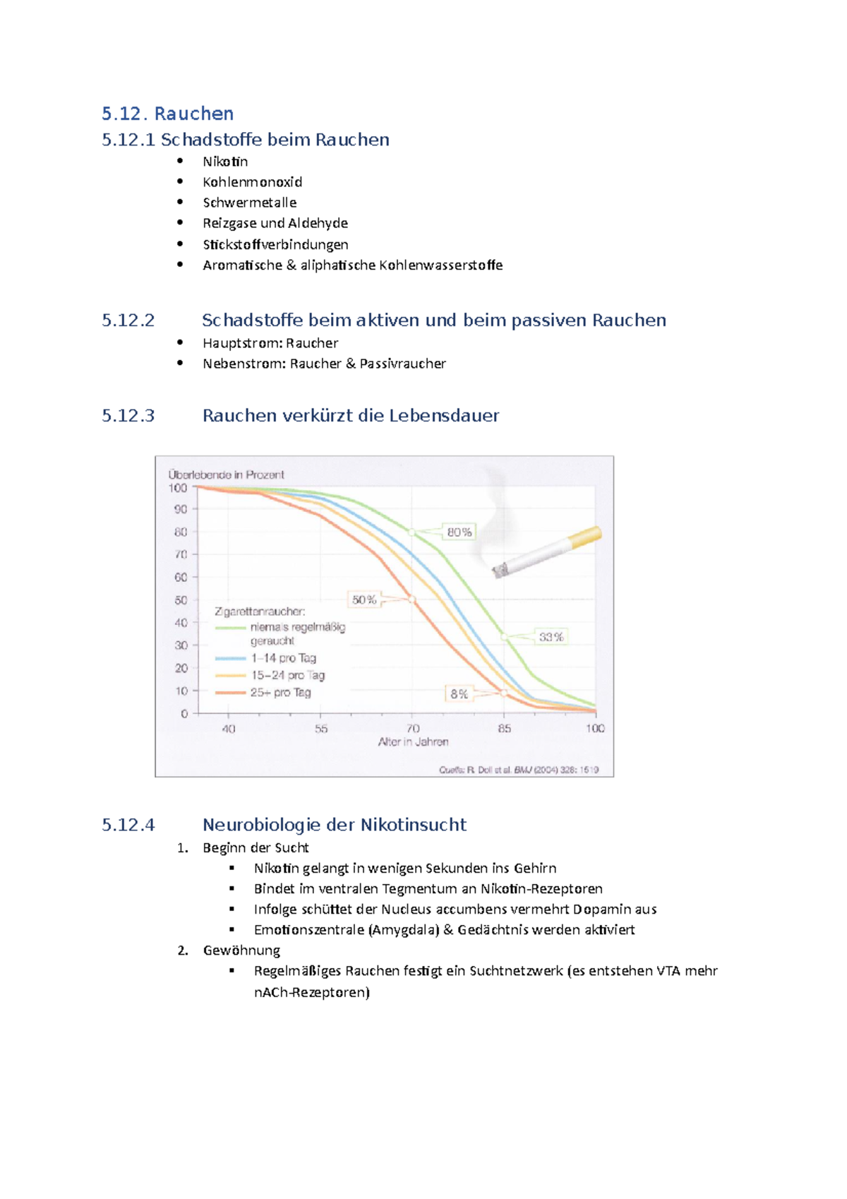 EuS - Zusammenfassung Teil 2 - 5. Rauchen 5.12 Schadstoffe beim Rauchen ...