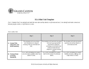 Observation D - Assignments - ELM-570 - GCU - Studocu