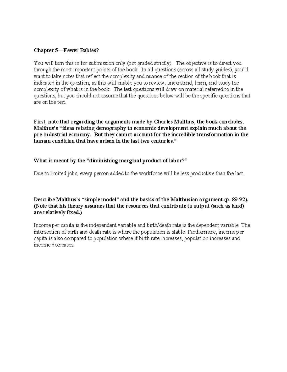 Study guide for Chapter 5-demographics - Chapter 5—Fewer Babies? You ...