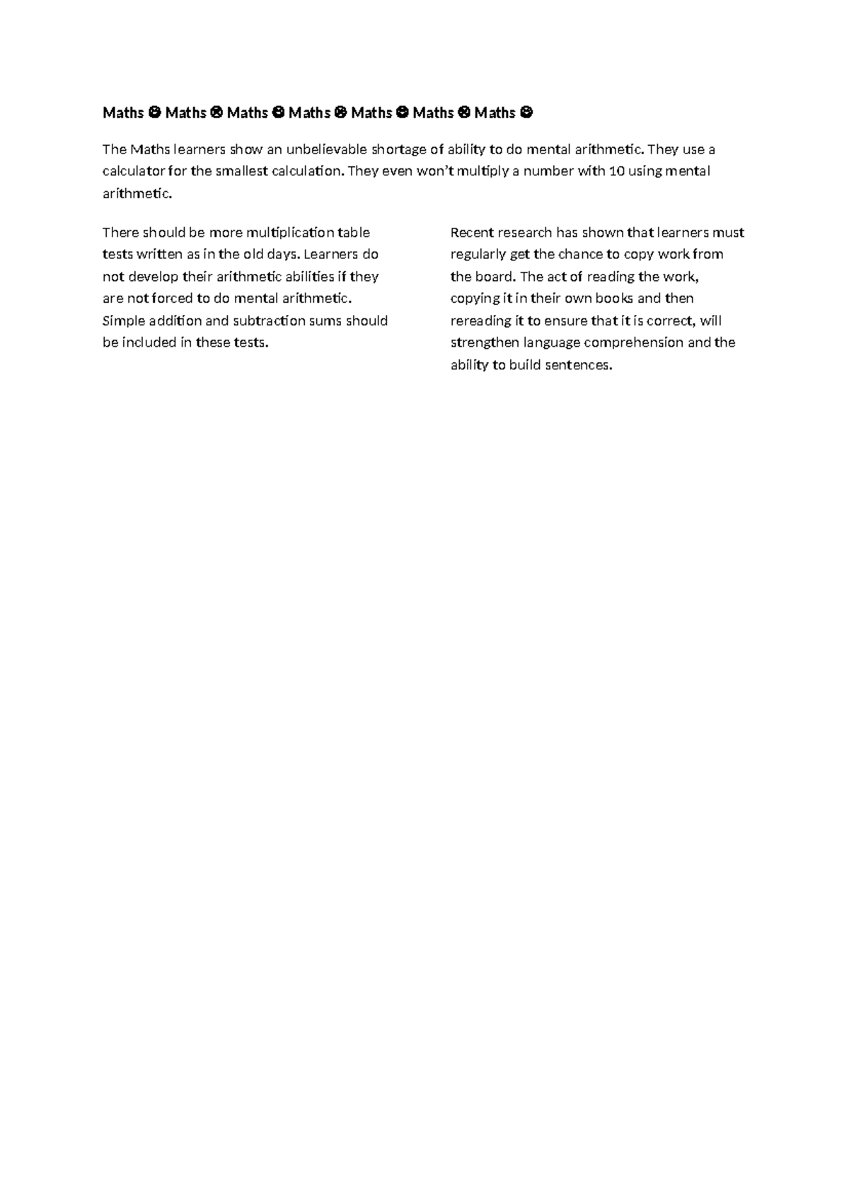 Maths 1 - CAT - Maths Maths Maths Maths Maths Maths Maths The Maths ...