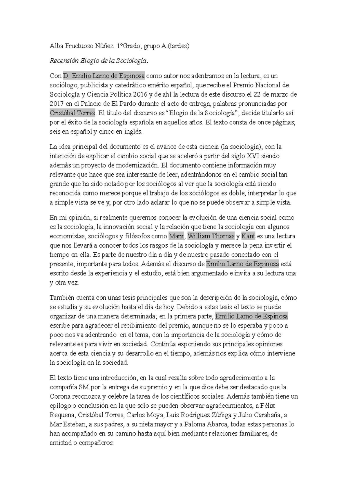 Alba Fructuoso Núñez recensión elogio de la Sociología - Alba Fructuoso ...