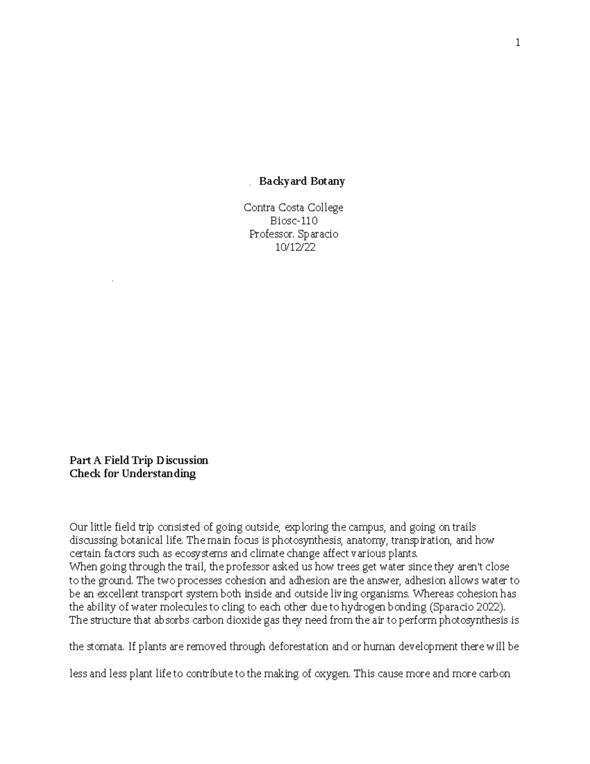 Week 8 Lab - Backyard Botany Lab example - Backyard Botany Contra Costa ...