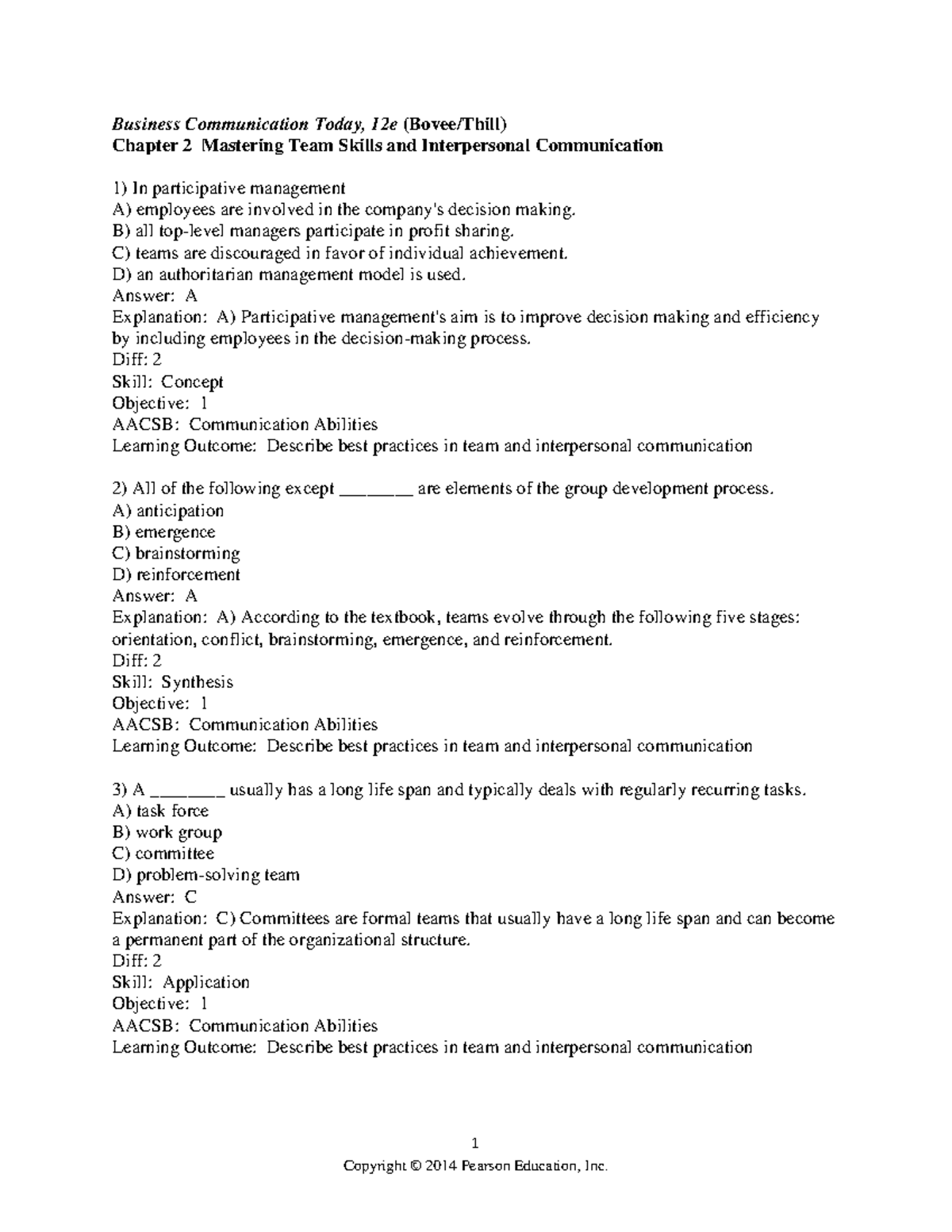 Communication skills past paper converted - 1 Business Communication ...