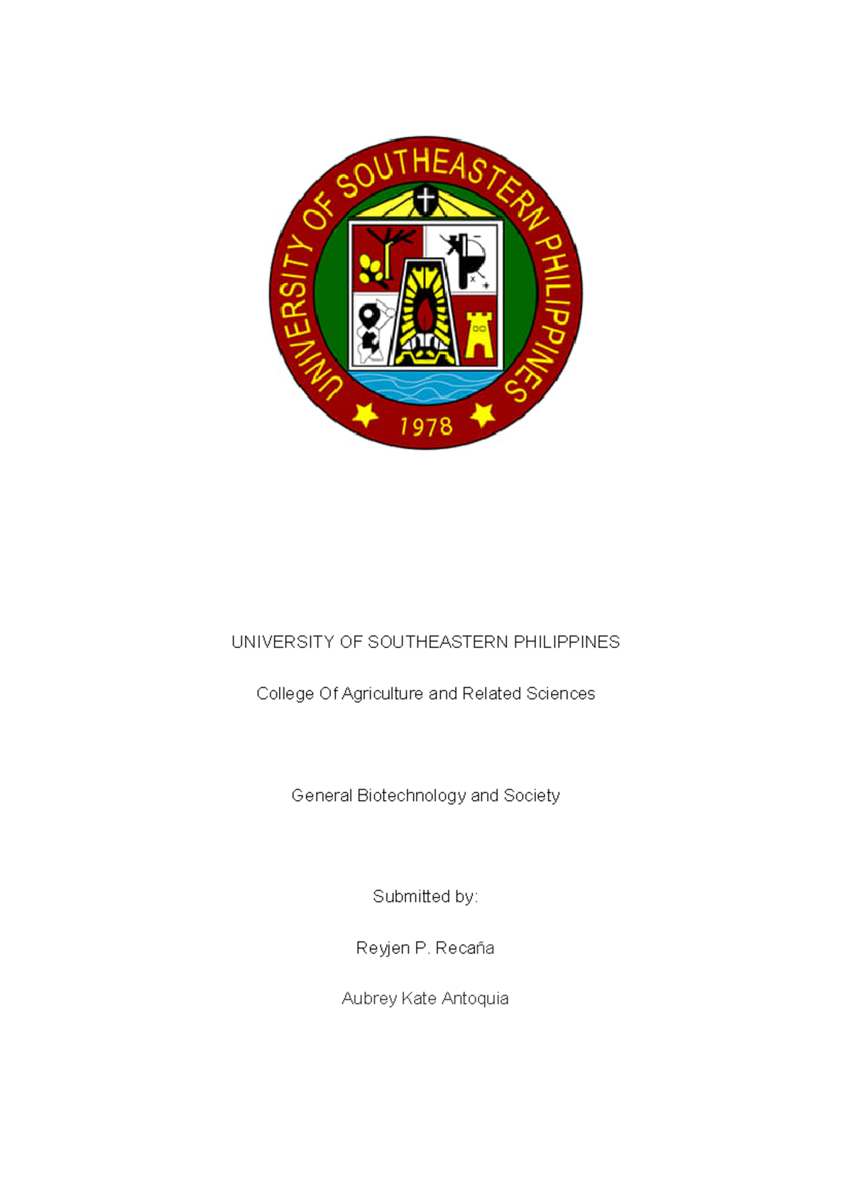 Recaña Antoquia Research Paper Agri227 - UNIVERSITY OF SOUTHEASTERN ...