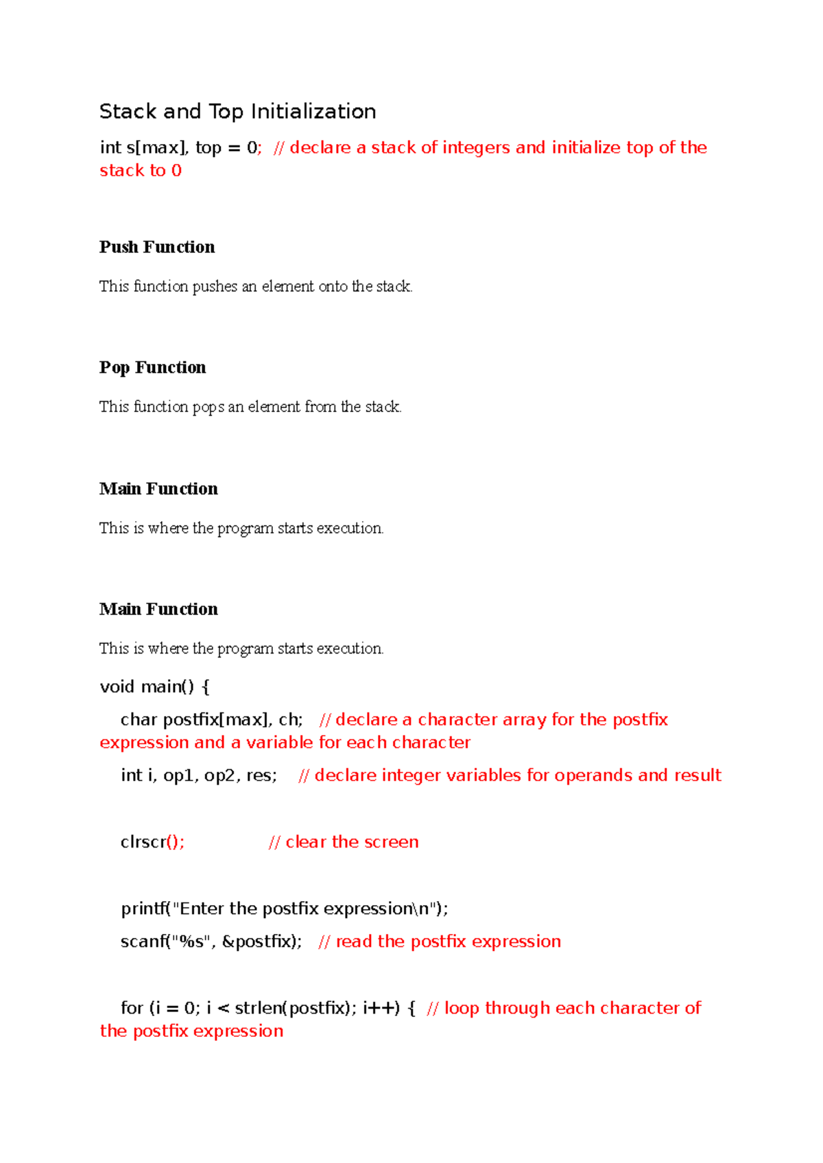 Prg 11 Ds Prg 11 Ds Stack And Top Initialization Int S Max Top 0 Declare A Stack Of