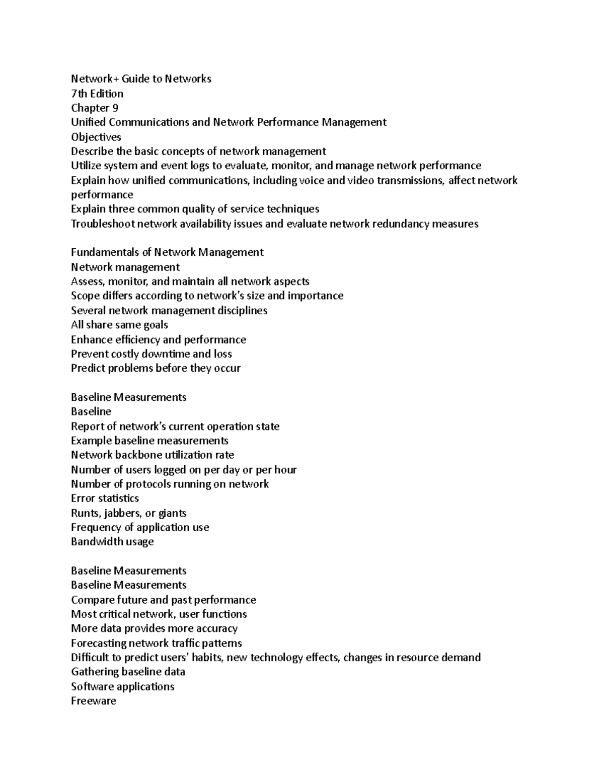 Ch9net - Lecture notes 9 - Network+ Guide to Networks 7th Edition ...