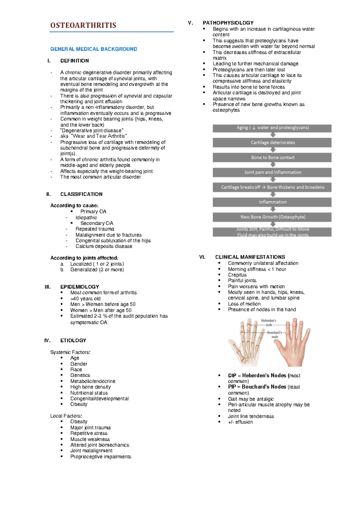 Osteoarthritis - medical background - OSTEOARTHRITIS GENERAL MEDICAL ...