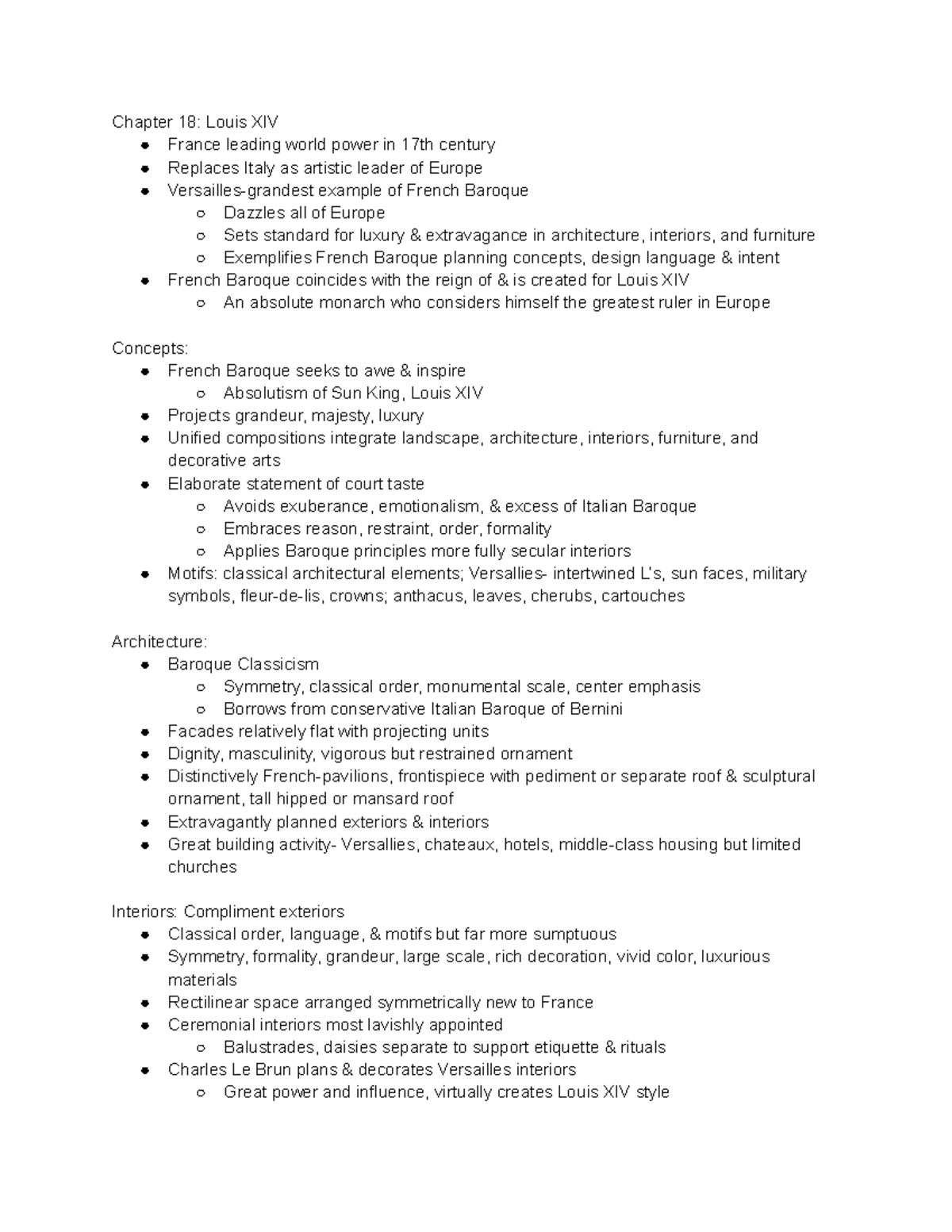 Chapter 18: Louis XIV - Lecture notes 1 - Chapter 18: Louis XIV France ...