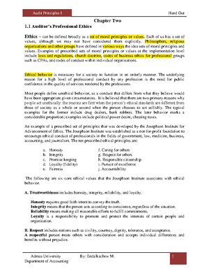 Chapter 1 - Accountng - Auditing Principles and Practices - Studocu