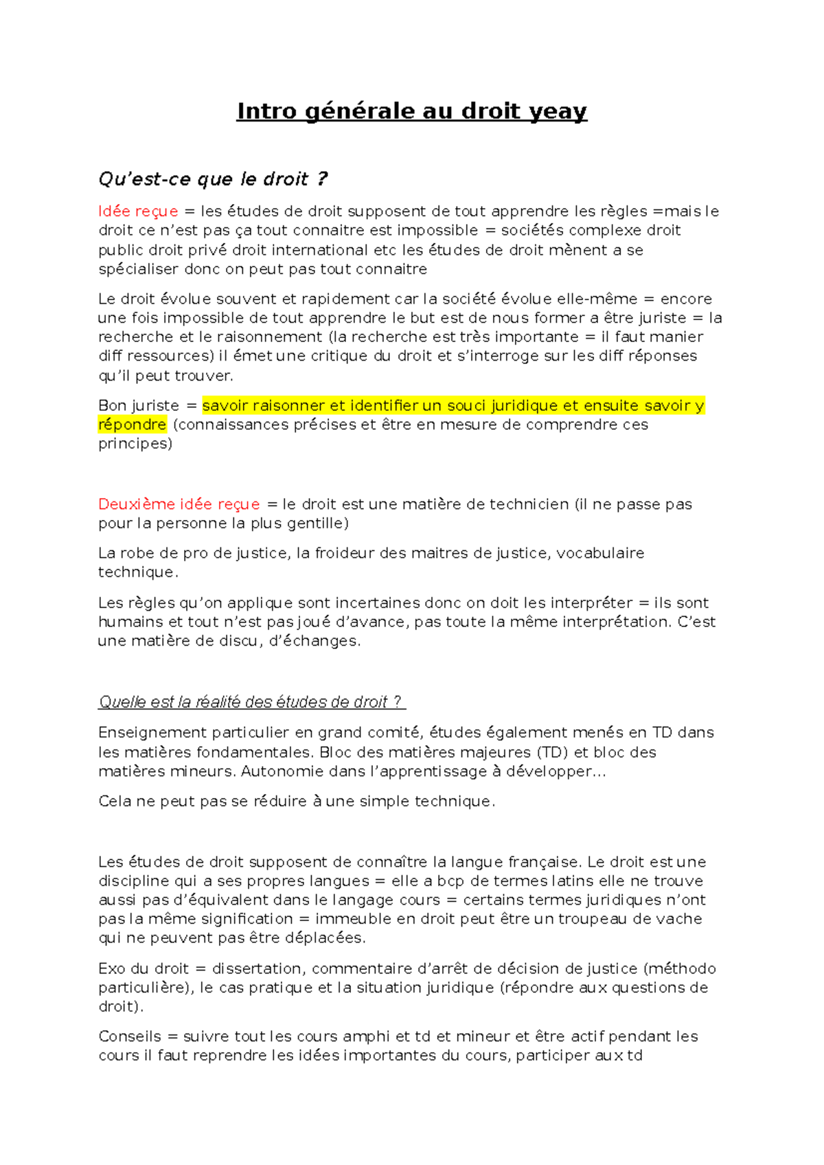 Droit 4 - IGD - Intro générale au droit yeay Qu’est-ce que le droit ...