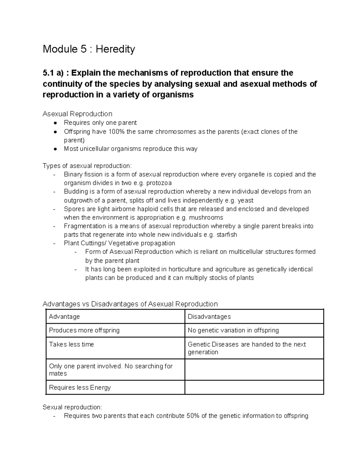 Module 5 - Heredity - Module 5 : Heredity 5 a) : Explain the mechanisms ...