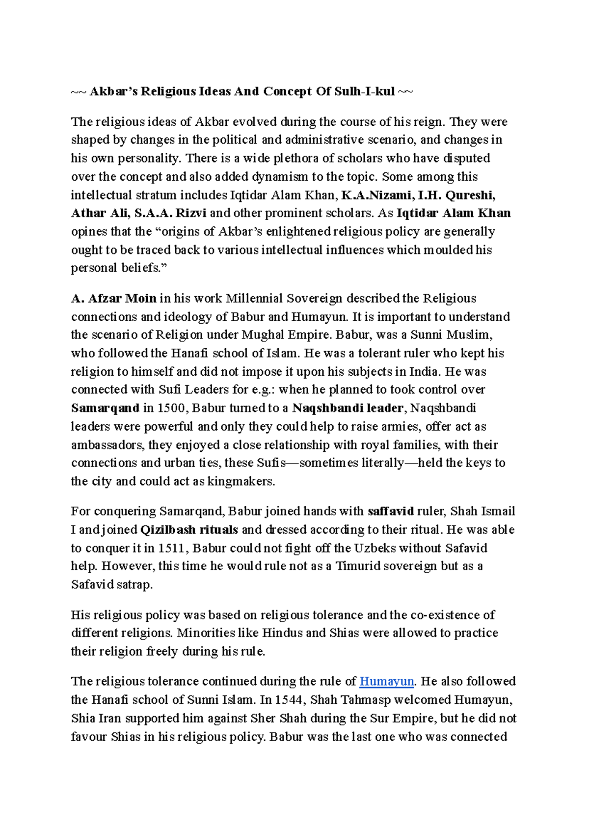 ~ Akbar’s Religious Ideas And Concept Of Sulh-I-kul ~~ - They were ...