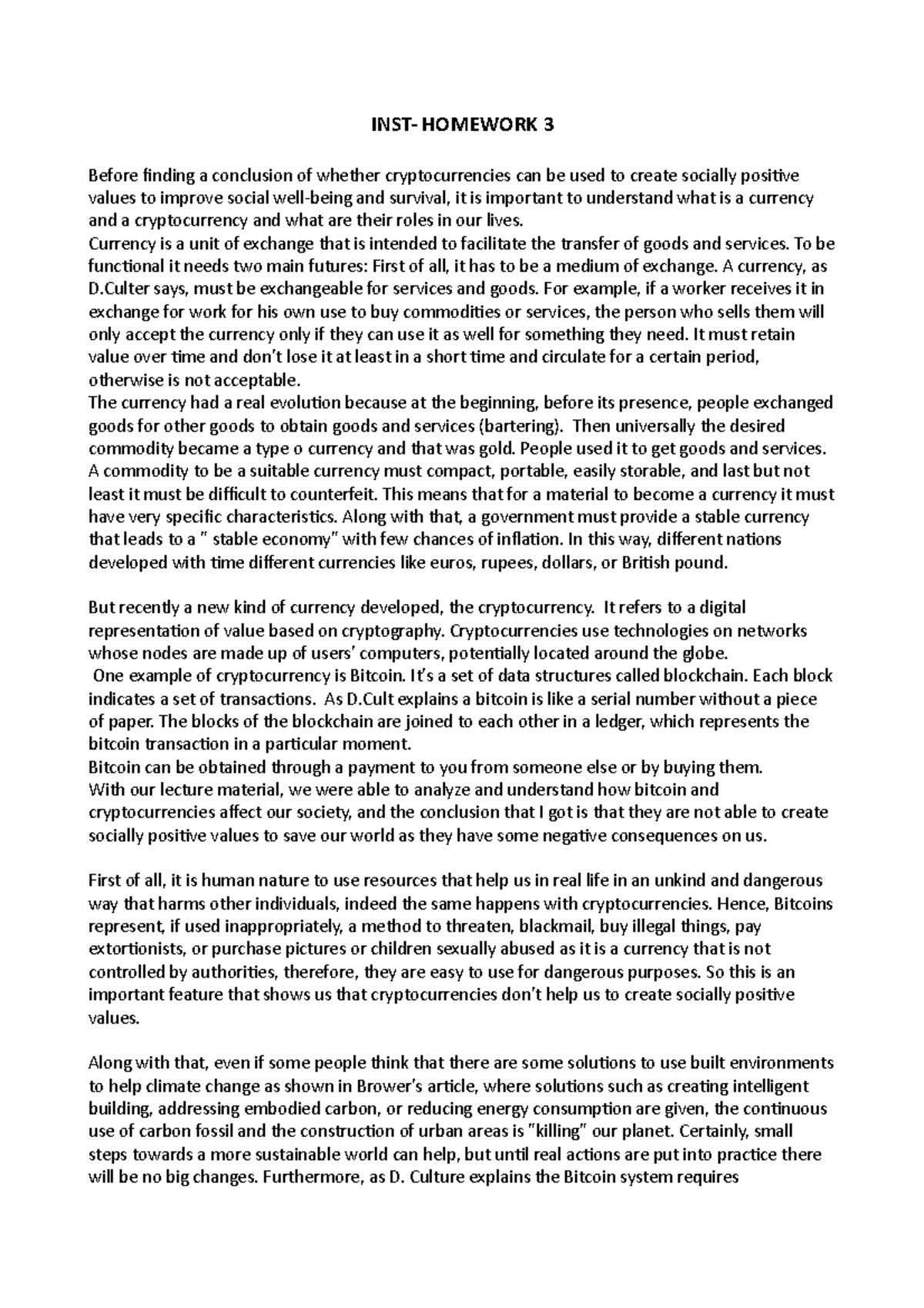INST- Homework 3 - assignment 3 - INST- HOMEWORK 3 Before finding a ...