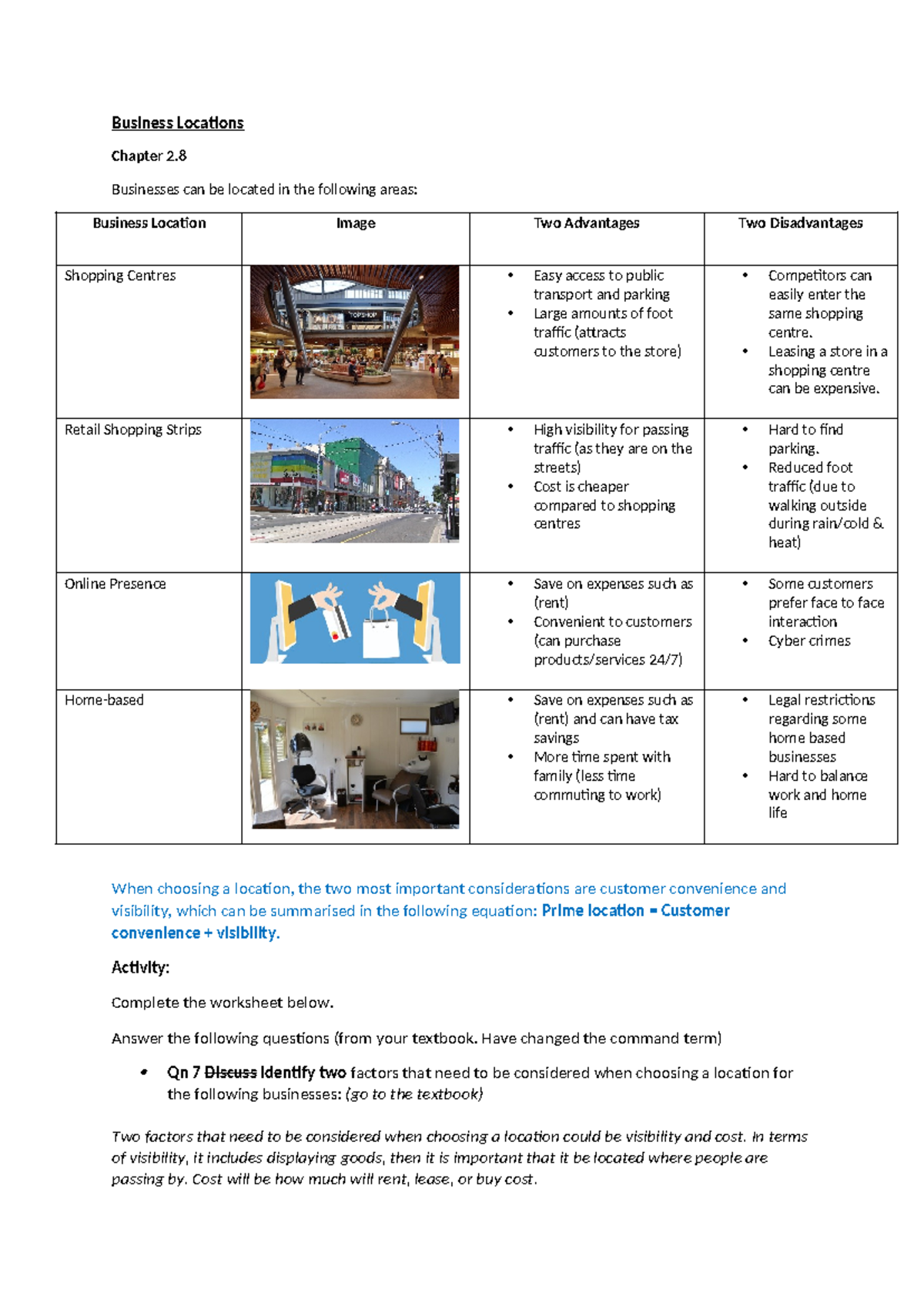 Business Locations - Business Locations Chapter 2. Businesses can be ...