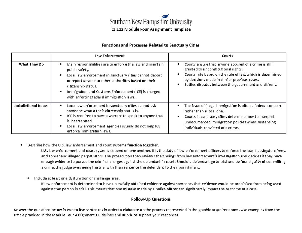 CJ 112 Module Four Assignment 10 - CJ 112 Module Four Assignment ...