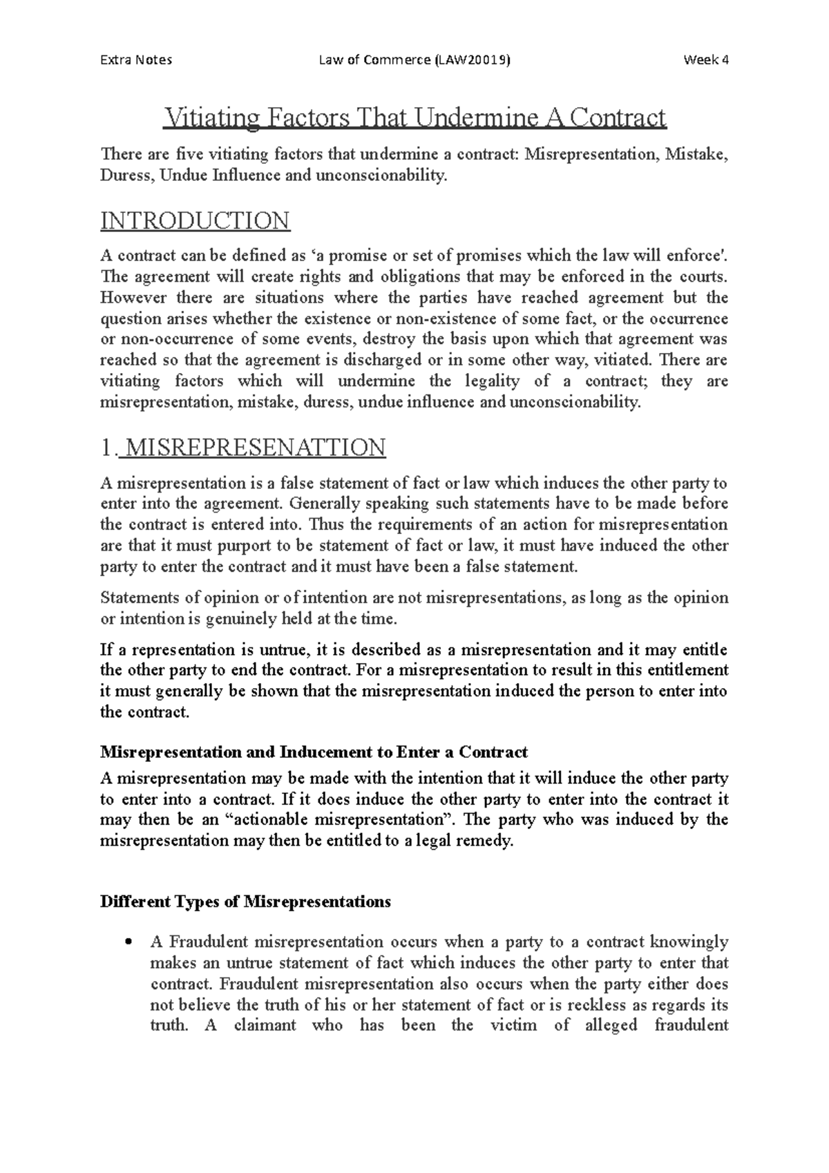 Vitiating Factors-Validity of Contract (I) - Vitiating Factors That ...