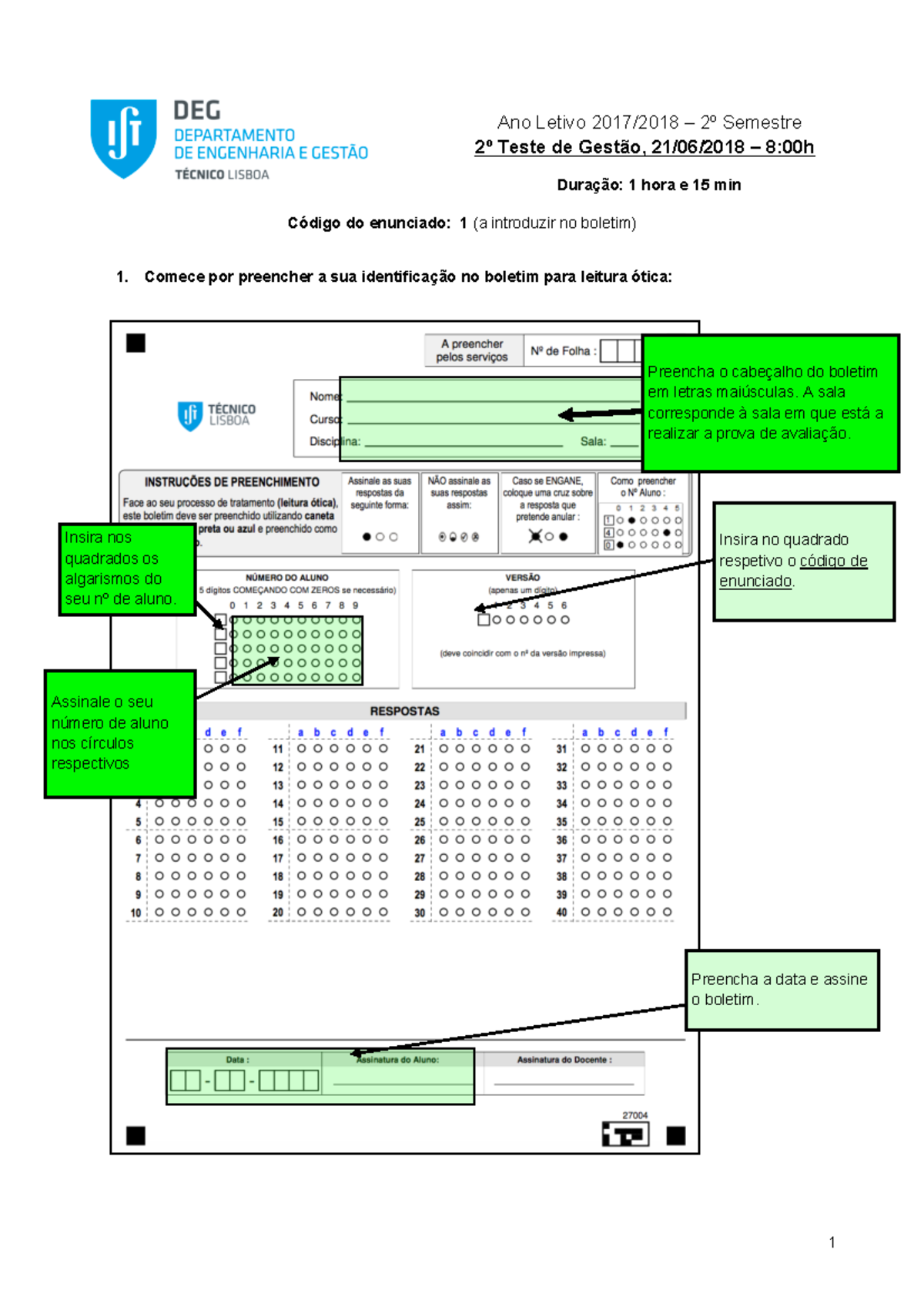 Ges+2018 - Ano Letivo 2017/2018 – 2º Semestre 2º Teste de Gestão, 21/06 ...