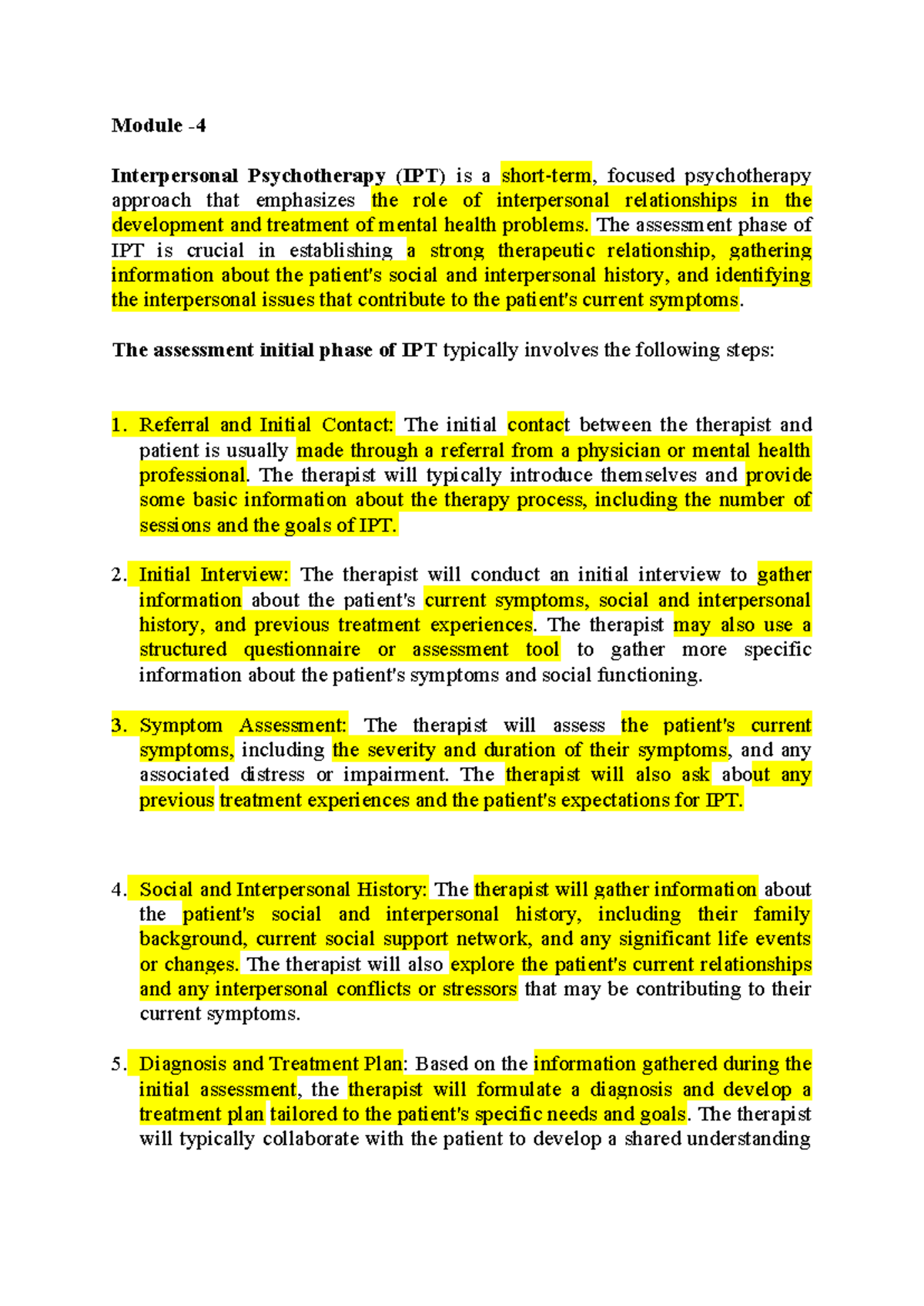 Interpersonal therapy - Module - Interpersonal Psychotherapy (IPT) is a ...