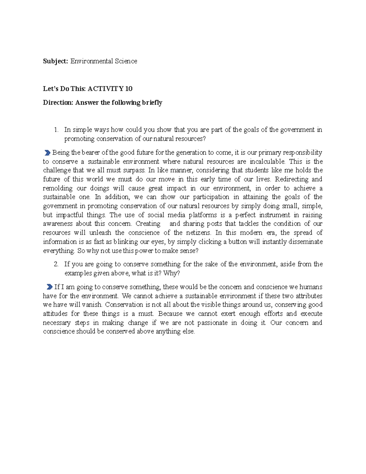 Environmental Science Activity 10 - Studocu