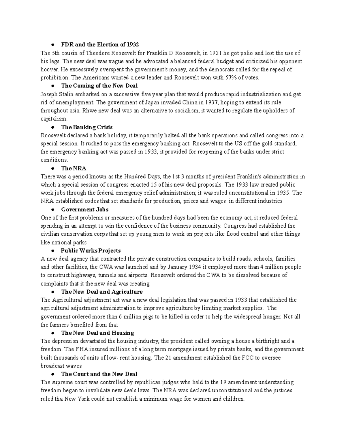 Chapter 21 notes - FDR and the Election of 1932 The 5th cousin of ...