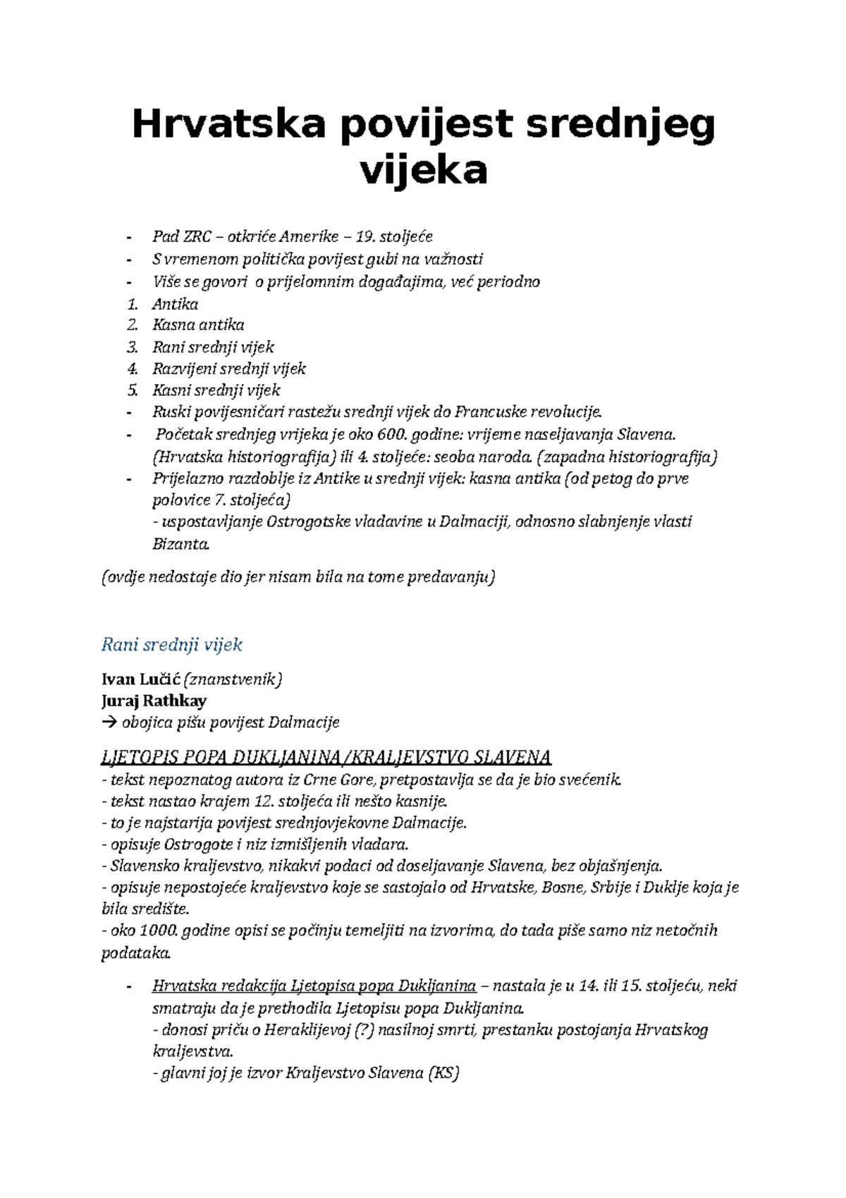 Hrvatska povijest srednjeg vijeka - Hrvatska povijest srednjeg vijeka ...
