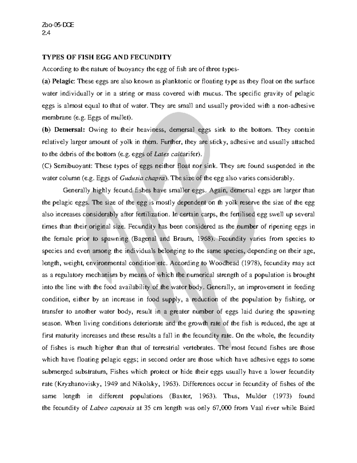 Types OF EGGS fishes - TYPES OF FISH EGG AND FECUNDITY According to the ...