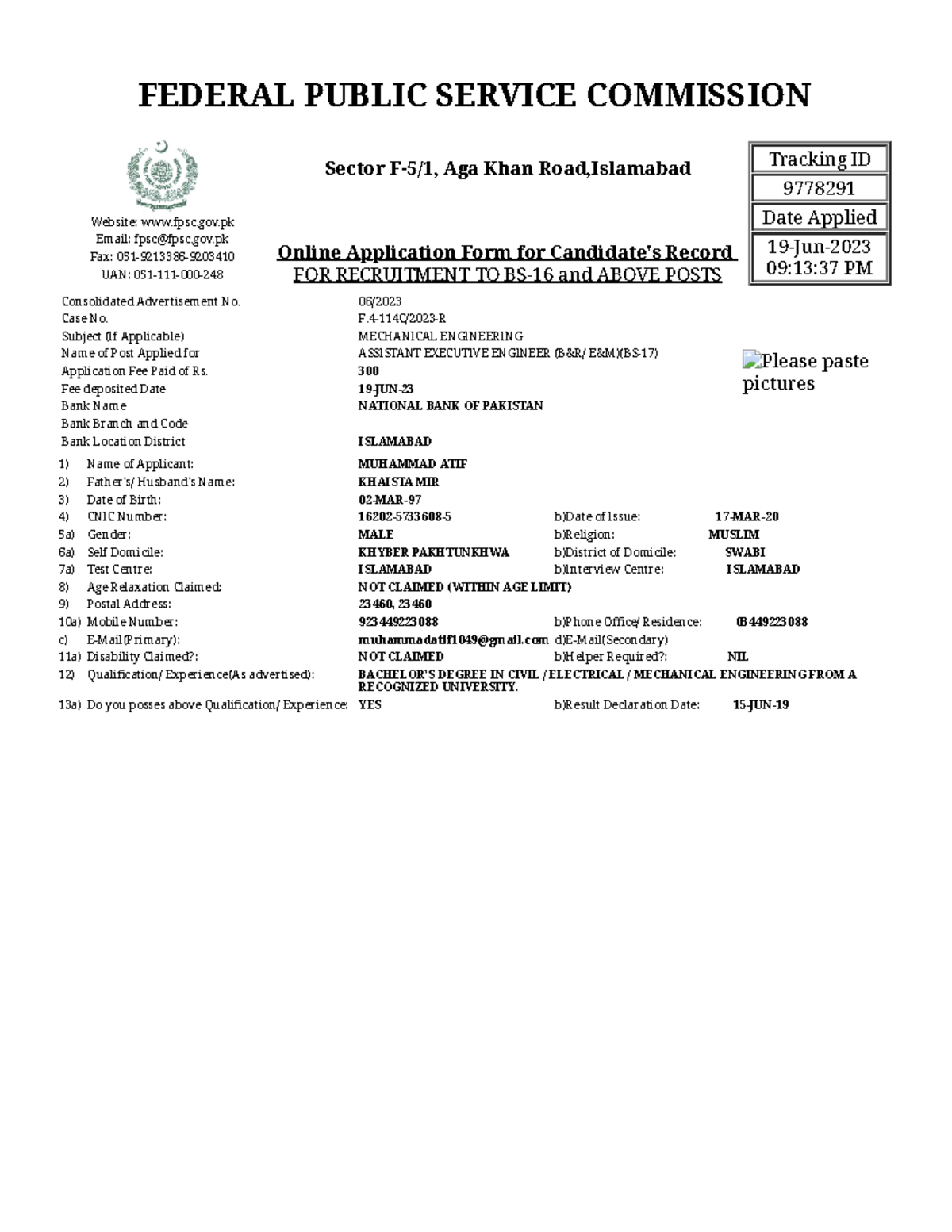 Application Print - Gjfjj - FEDERAL PUBLIC SERVICE COMMISSION Website ...