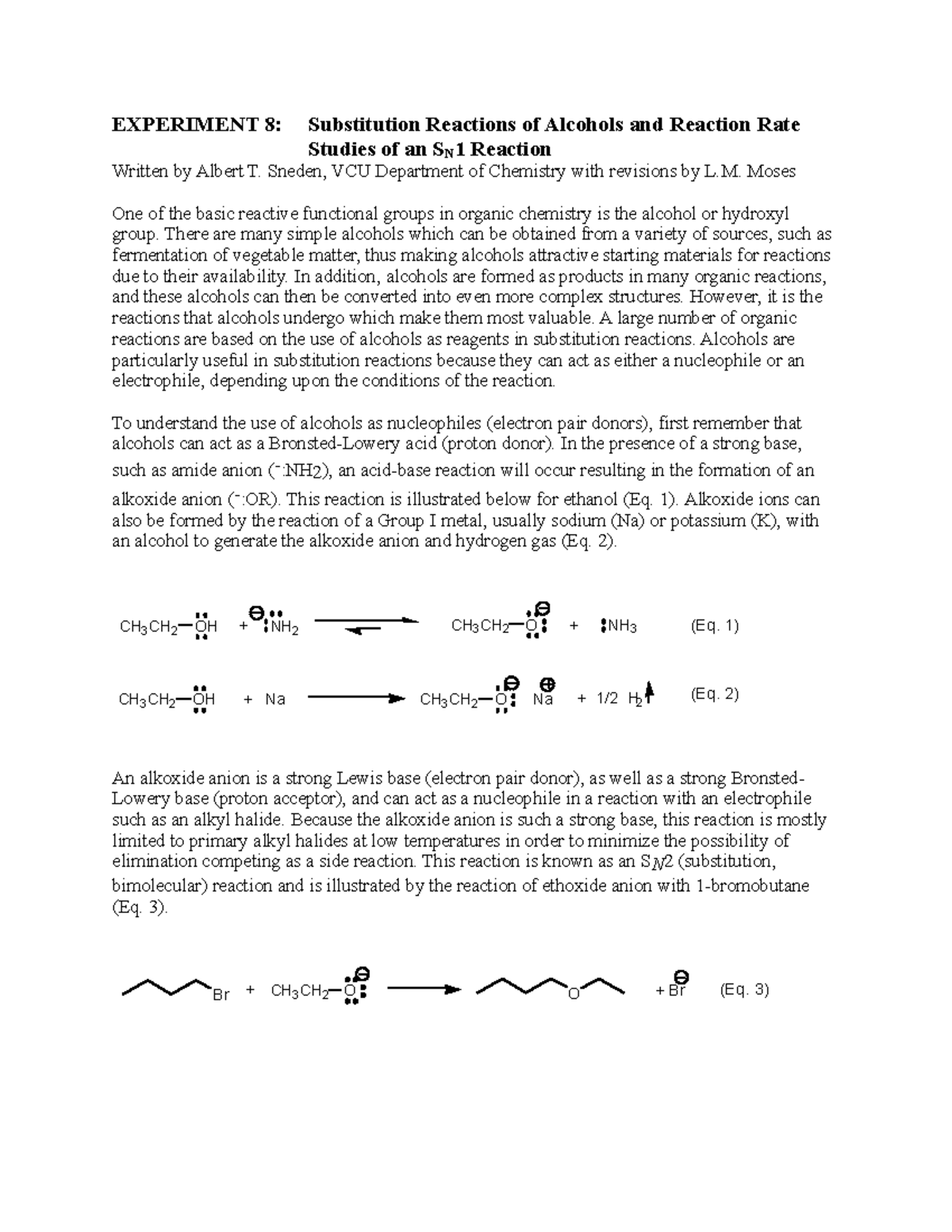 EXPT 8 Substitution reactions (1) - EXPERIMENT 8: Substitution ...