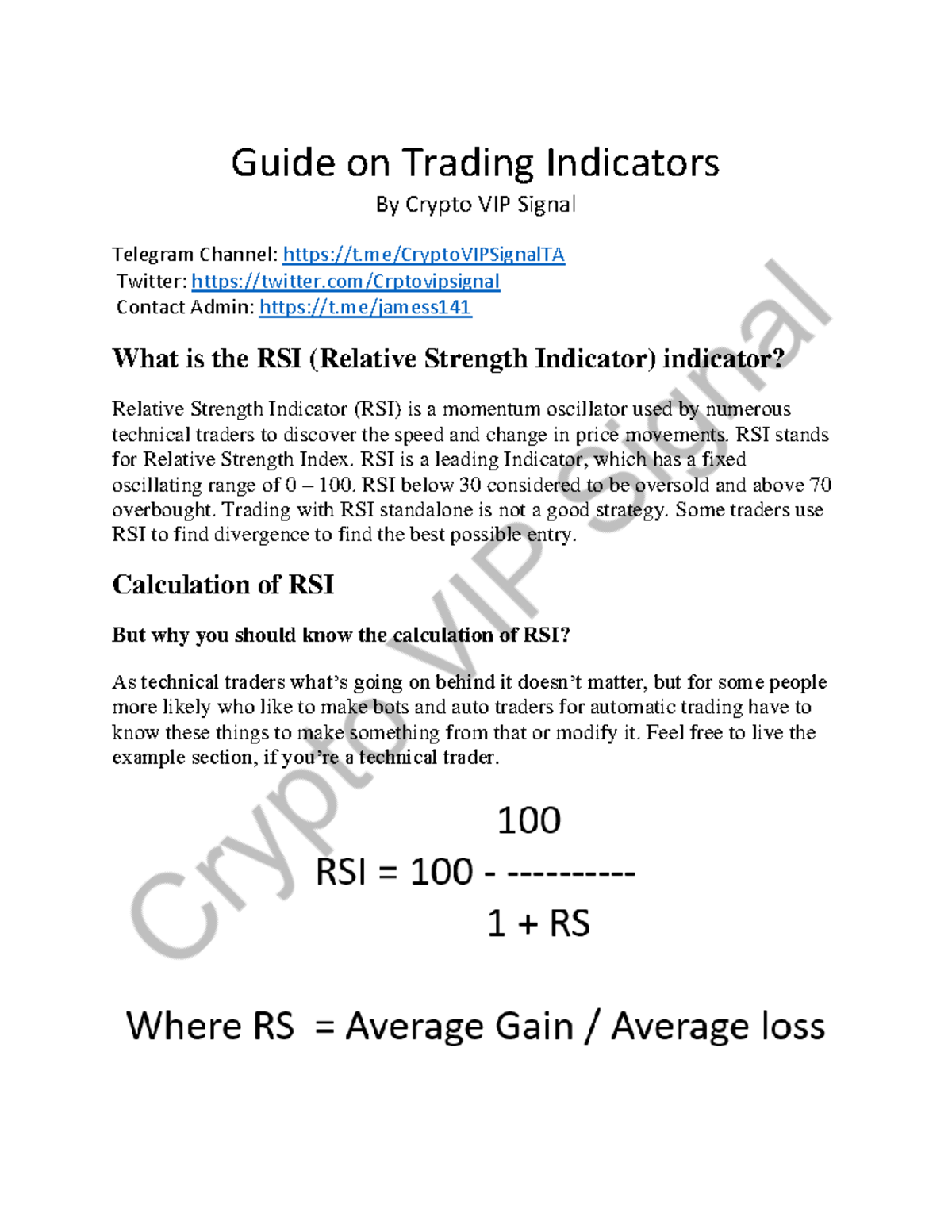 Guide on Trading Indicators - RSI stands for Relative Strength Index ...
