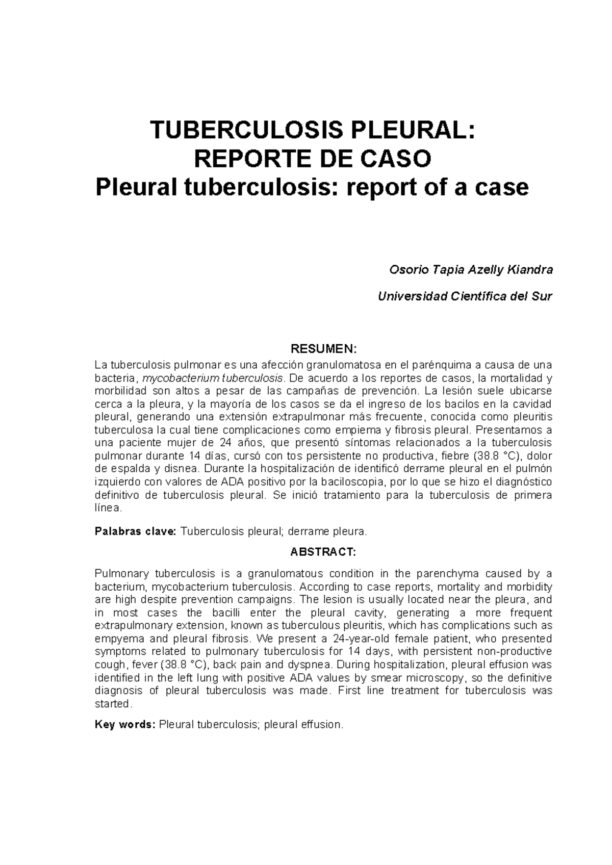Revisión de caso-imagen-3 - TUBERCULOSIS PLEURAL: REPORTE DE CASO ...